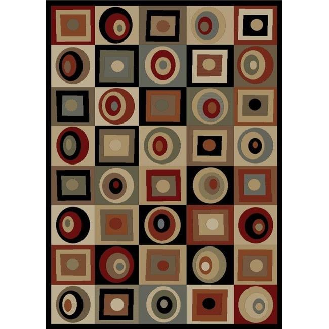 Concord Global 60237 7 ft. 10 in. x 10 ft. 10 in. Soho Round & Squares ...
