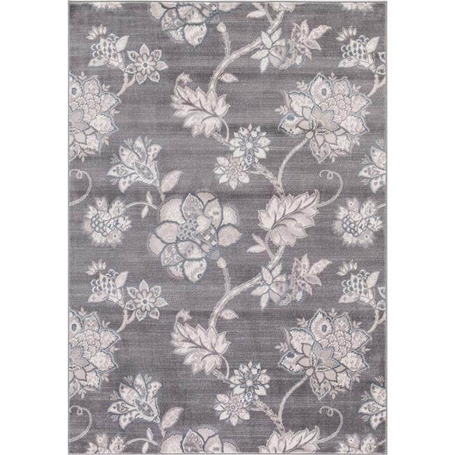 Concord Global Lara Floral Harmony - Grey - 6 ft. 7 in. x 9 ft. 3 in ...