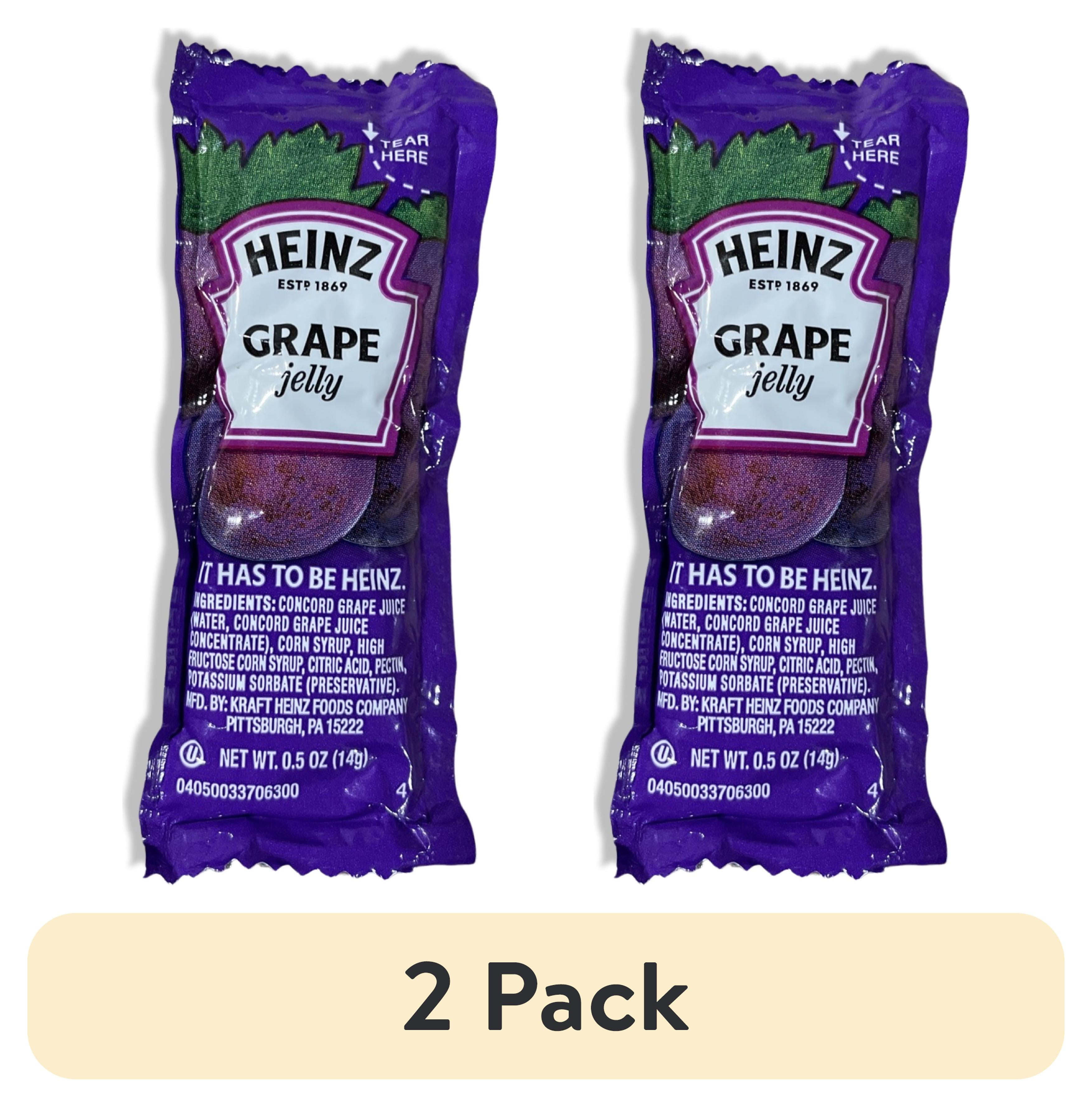 (2 pack) Concord Grape Jelly Single Serve Packets | .5 Oz Pouch | Pack ...