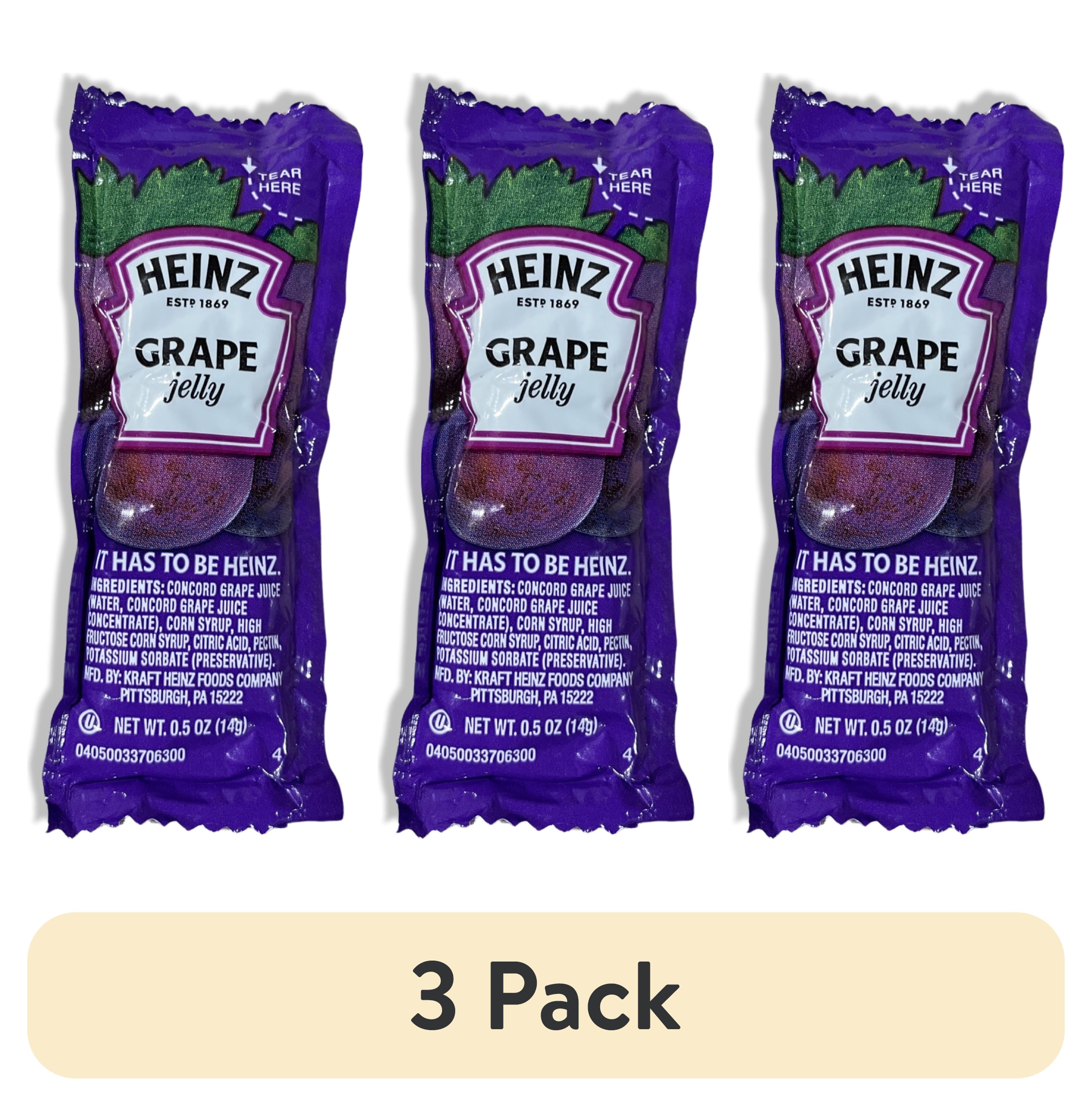 (3 pack) Concord Grape Jelly Single Serve Packets | .5 Oz Pouch | Pack ...