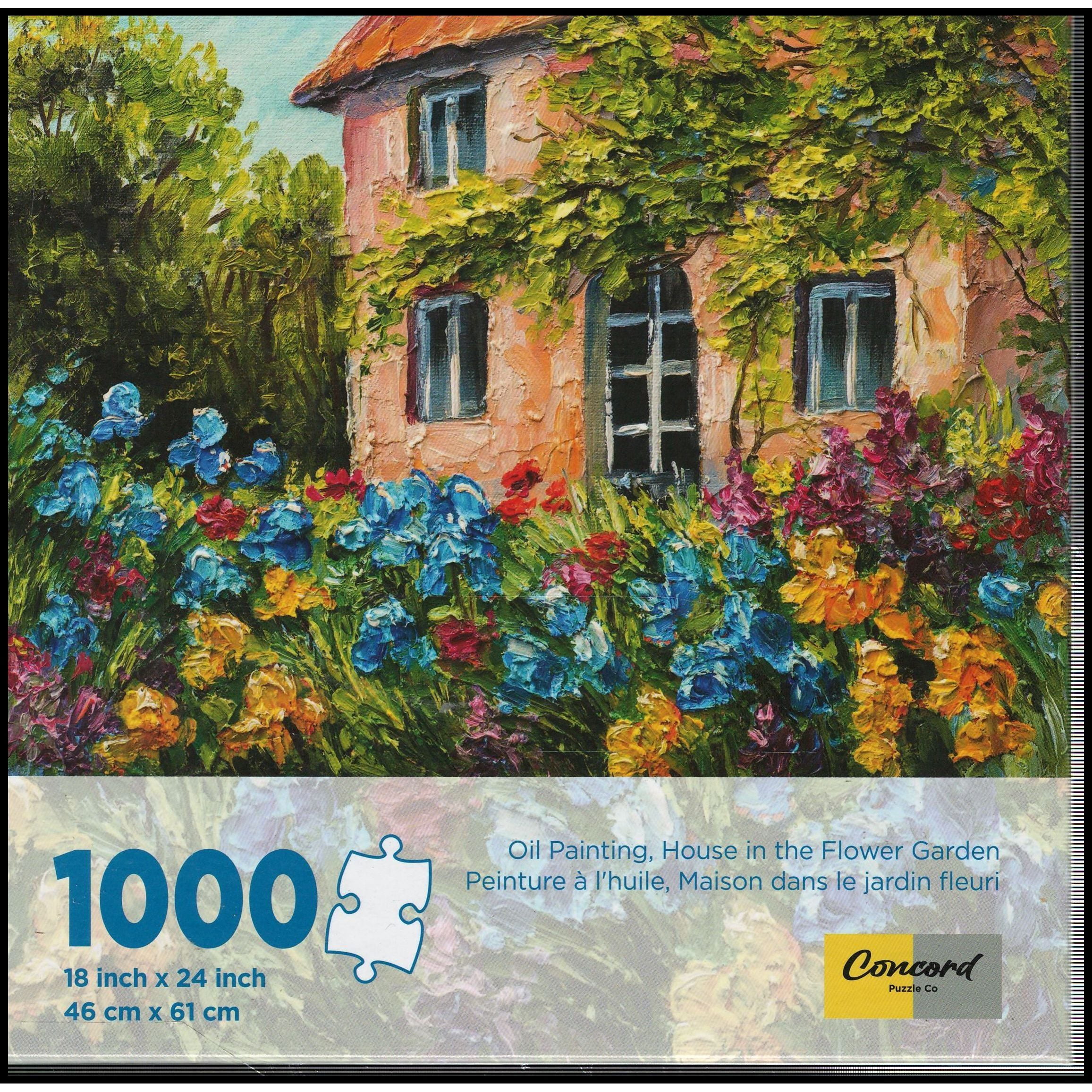 Concord Puzzle Co "House In The Flower Garden" Oil Painting 1000 Pc Art ...