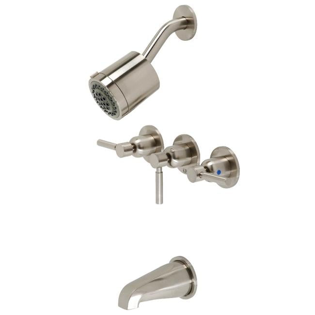 Concord Three-Handle Tub & Shower Faucet, Brushed Nickel - Walmart.com