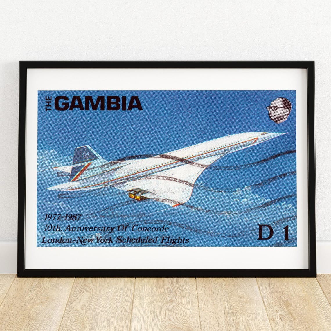 Concord - Vintage Gambia Art - Postage Stamp Print - Aesthetic Wall Art ...