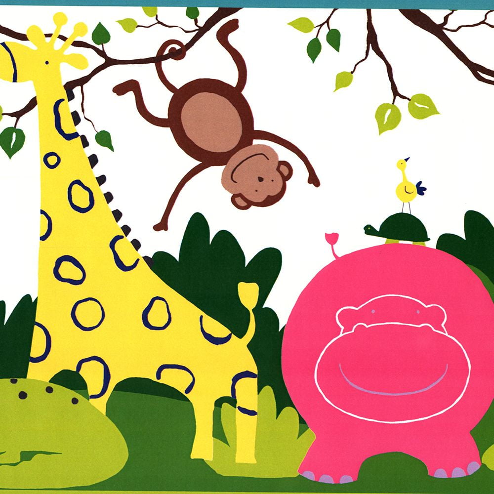 Concord Wallcoverings Colorful Jungle Wallpaper Border Featuring ...