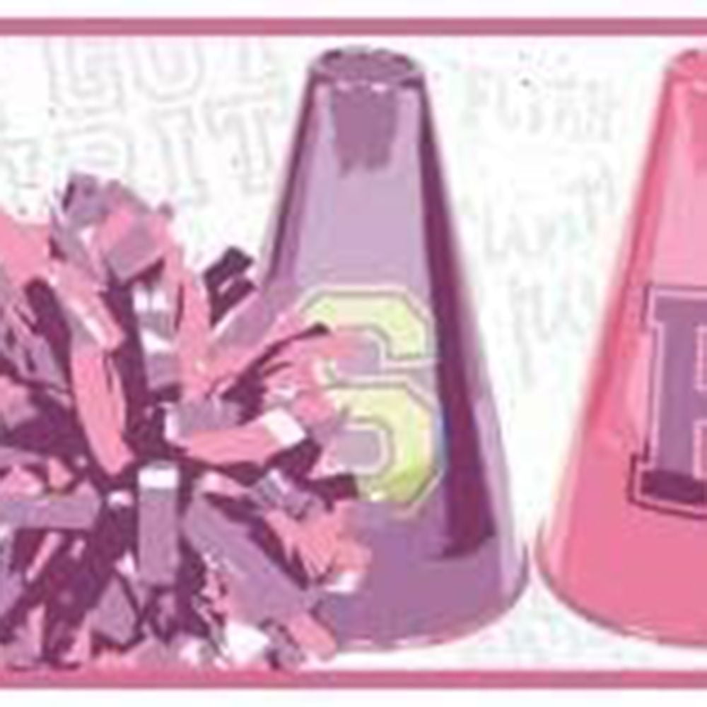 Concord Wallcoverings Girls Wallpaper Border Cheer Spirit Design for ...