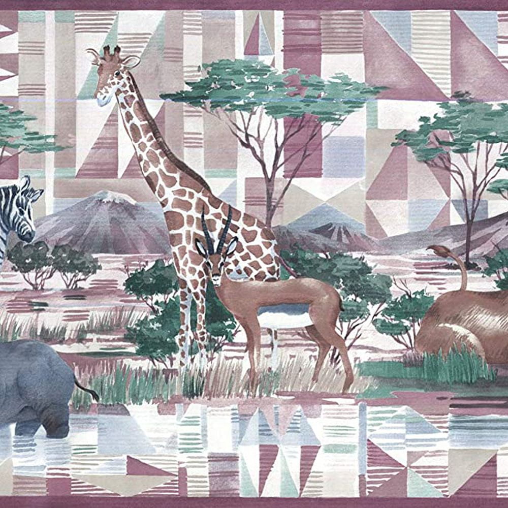 Concord Wallcoverings Modern Wallpaper Border African Savanna Pattern ...