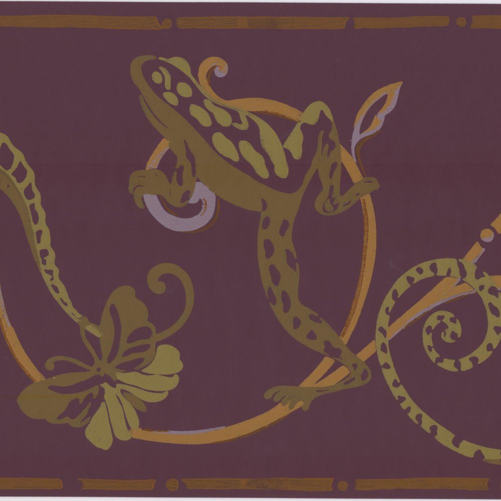Concord Wallcoverings Modern Wallpaper Border Frogs Lizards Butterflies ...