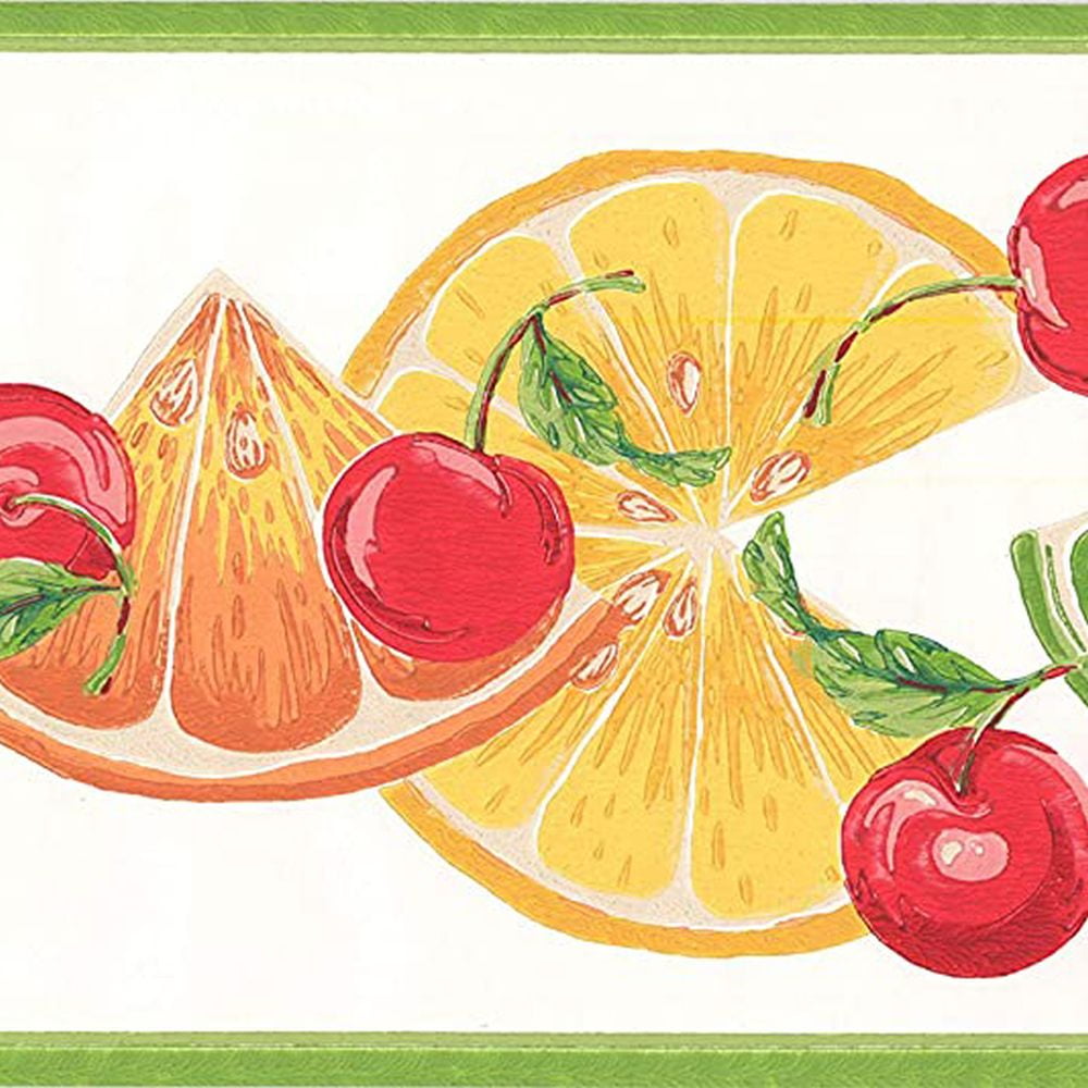 Concord Wallcoverings Multicolored Fruits Wallpaper Border Featuring ...
