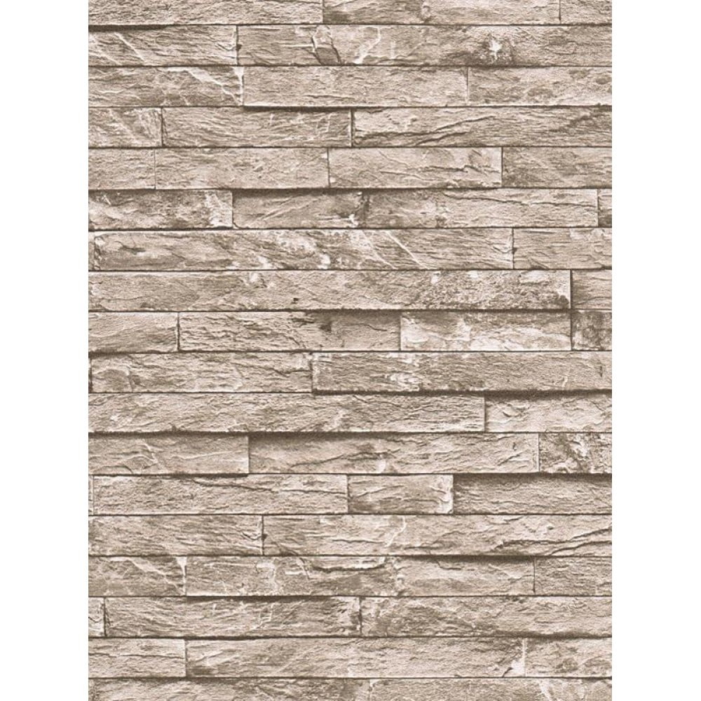 Concord Wallcoverings Textured Wallpaper Faux Brick Tile Wall, Beige ...