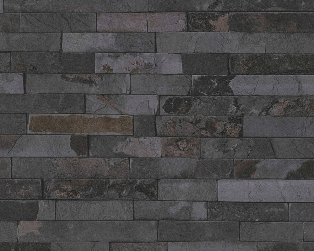 Concord Wallcoverings Textured Wallpaper Faux Bricks Wall, Gray Brown ...