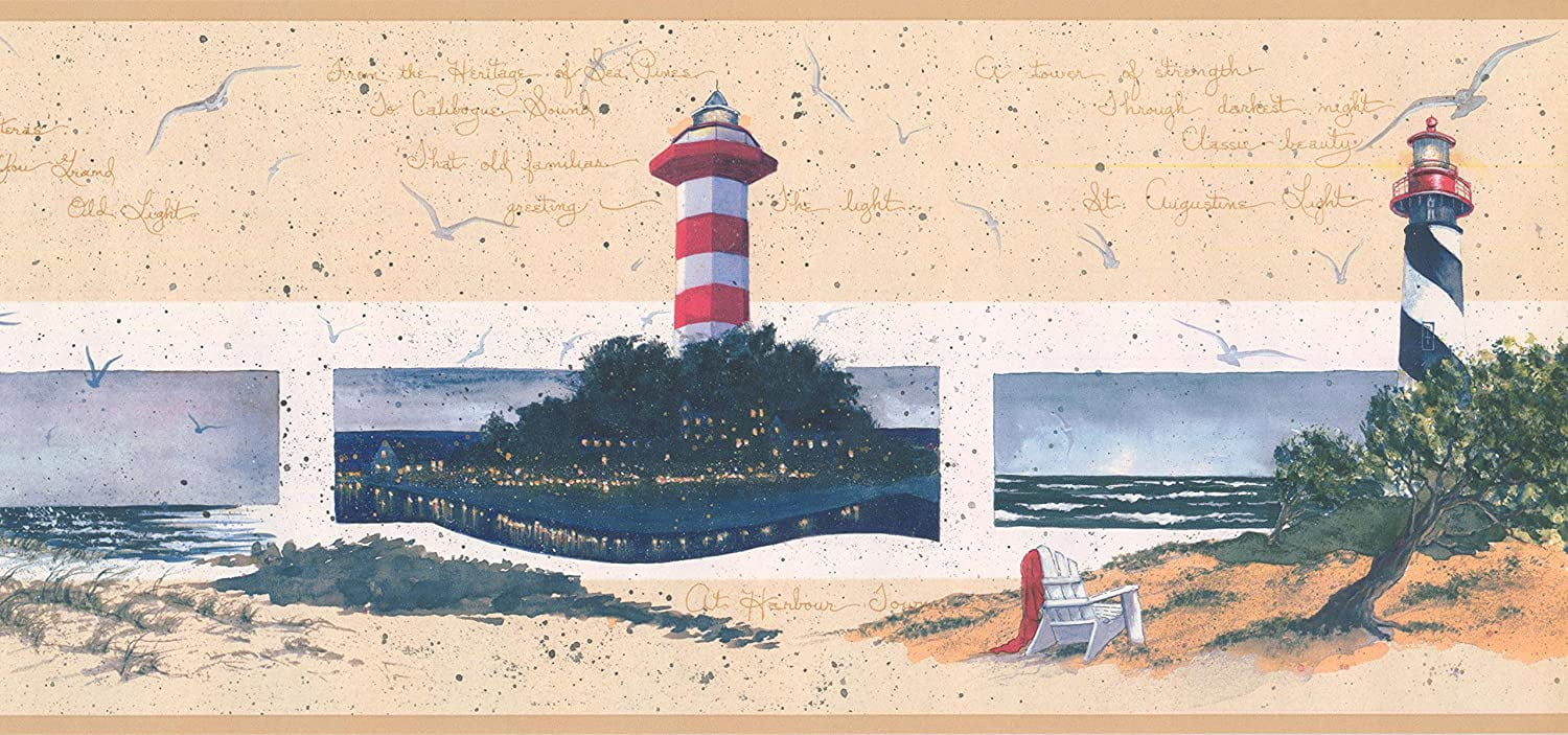 Concord Wallcoverings Thematic Nautical Wallpaper Border Featuring ...