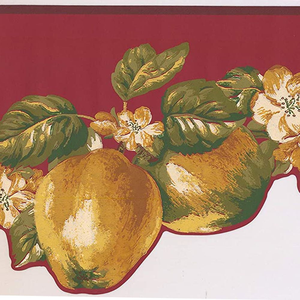 Concord Wallcoverings Vintage Fruits Wallpaper Border Featuring Apples ...