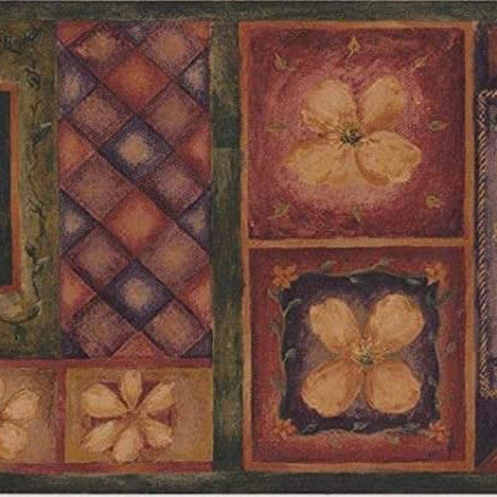 Concord Wallcoverings Wallpaper Border Country Pattern Gypsy Patchwork ...