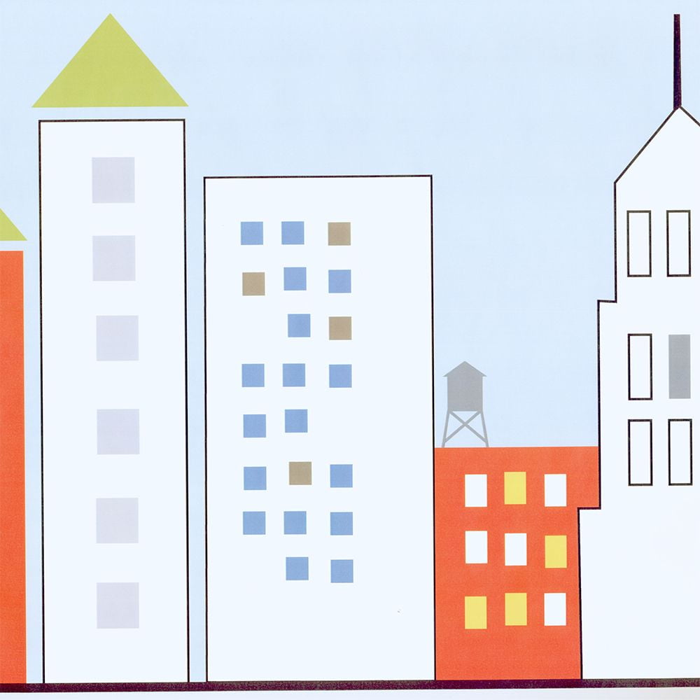 Concord Wallcoverings Wallpaper Border Kids Pattern City Buildings ...