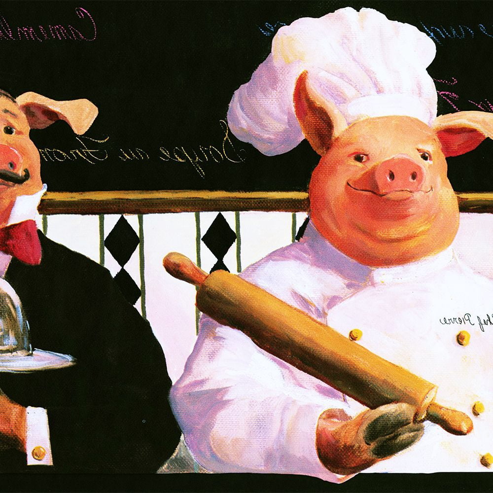 Concord Wallcoverings Wallpaper Border Kitchen Pattern French Chef ...