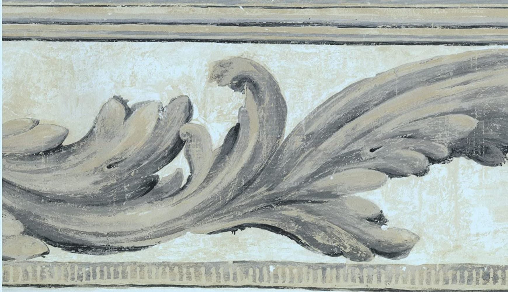 Concord Wallcoverings Wallpaper Border Vintage Pattern Swirls for ...