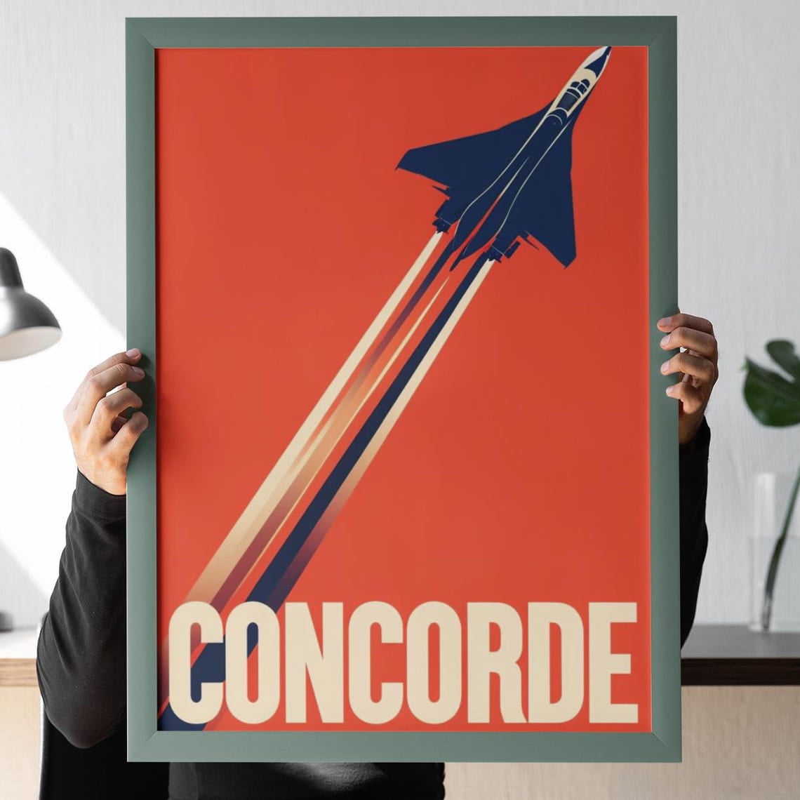 Concorde Aviation Poster Supersonic Jet Wall Art Retro Airplane ...