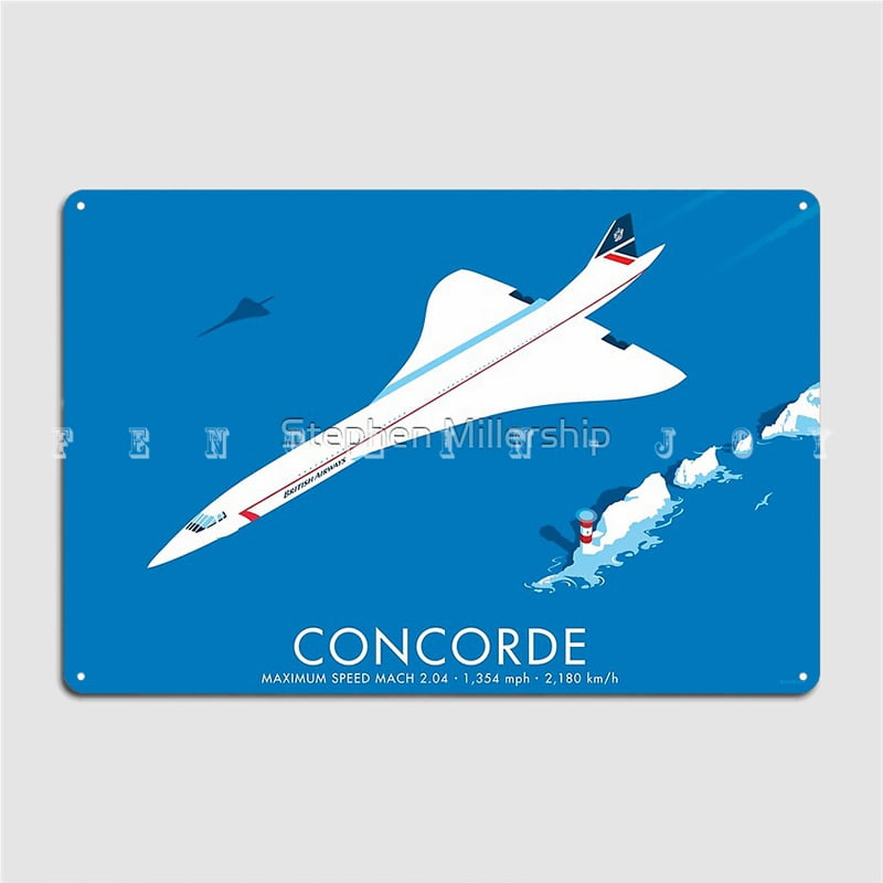 Concorde Metal Plaque Poster Club Bar Plates Wall Pub Funny Aluminum ...
