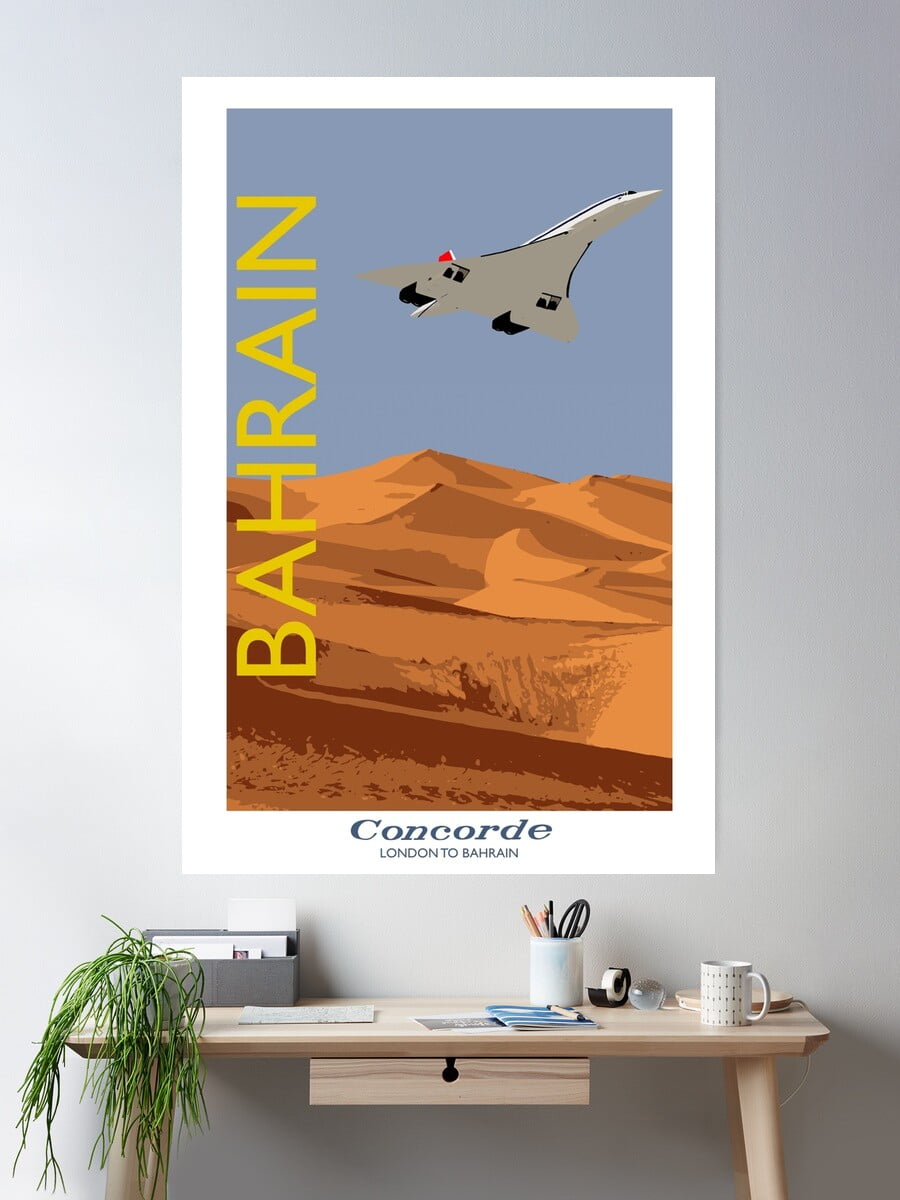 Concorde To Bahrain Poster Wall Art, Modern Wall Decor For Living Room ...