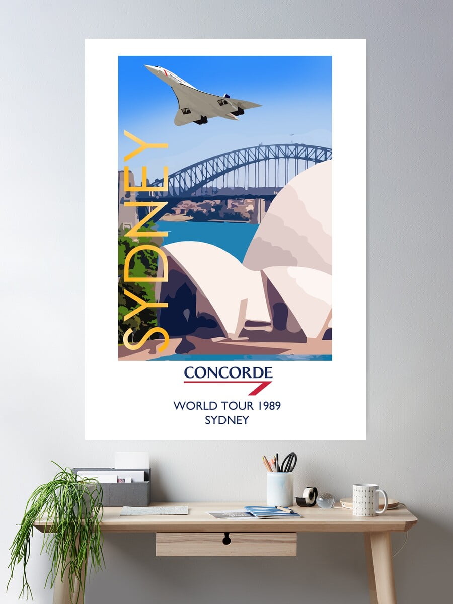 Concorde World Tour 1989 - Sydney Australia Poster Wall Art, Modern Wall Decor For Living Room ...