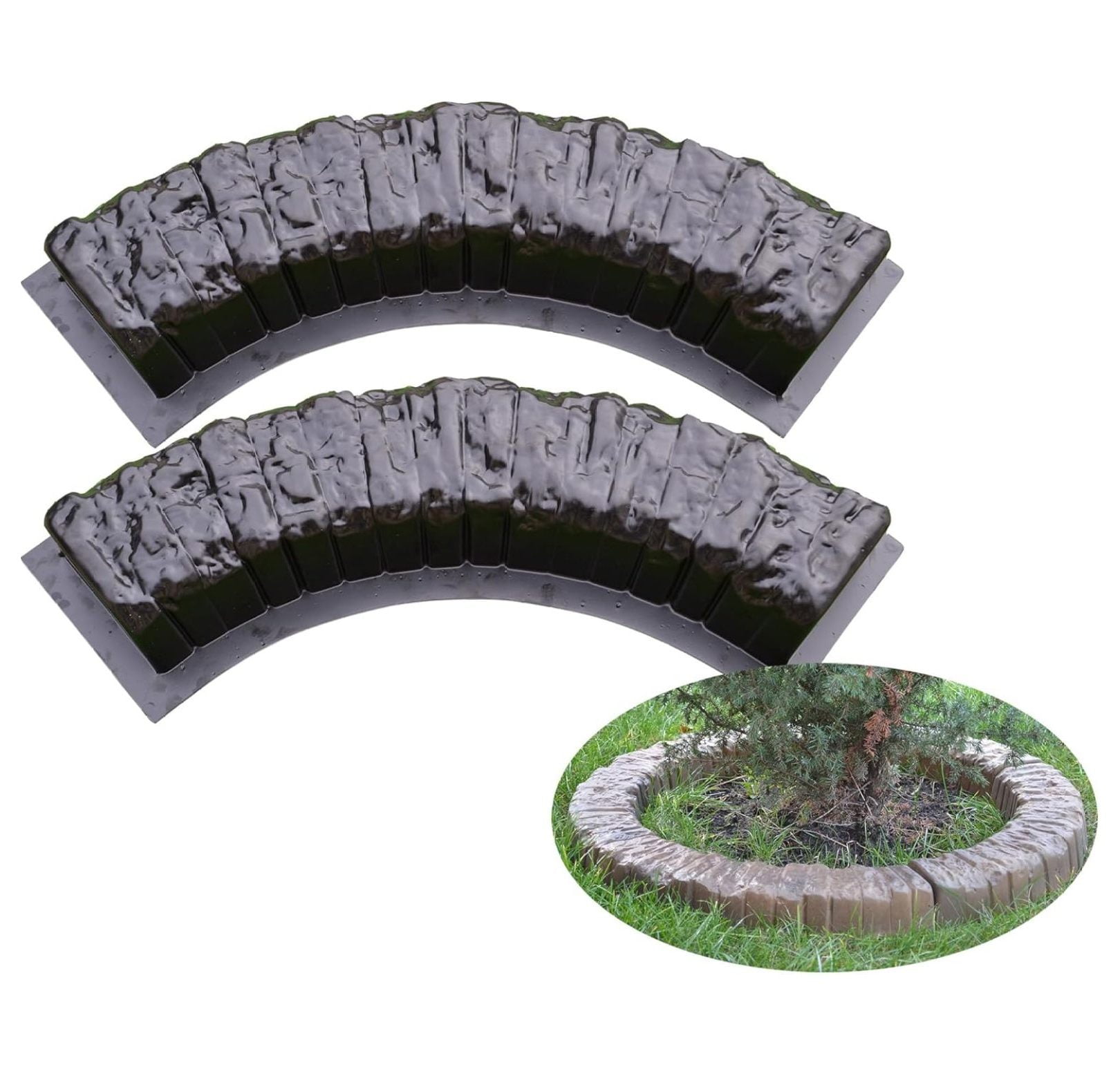 Concrere Mold DIY Sold 2 pcs Round Edge Stone Concrete MOLDS Log Edging ...