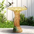 Concrete Birdbath for Outdoors with Sunflower Shape - 24.4" H * 19.6" Φ ...