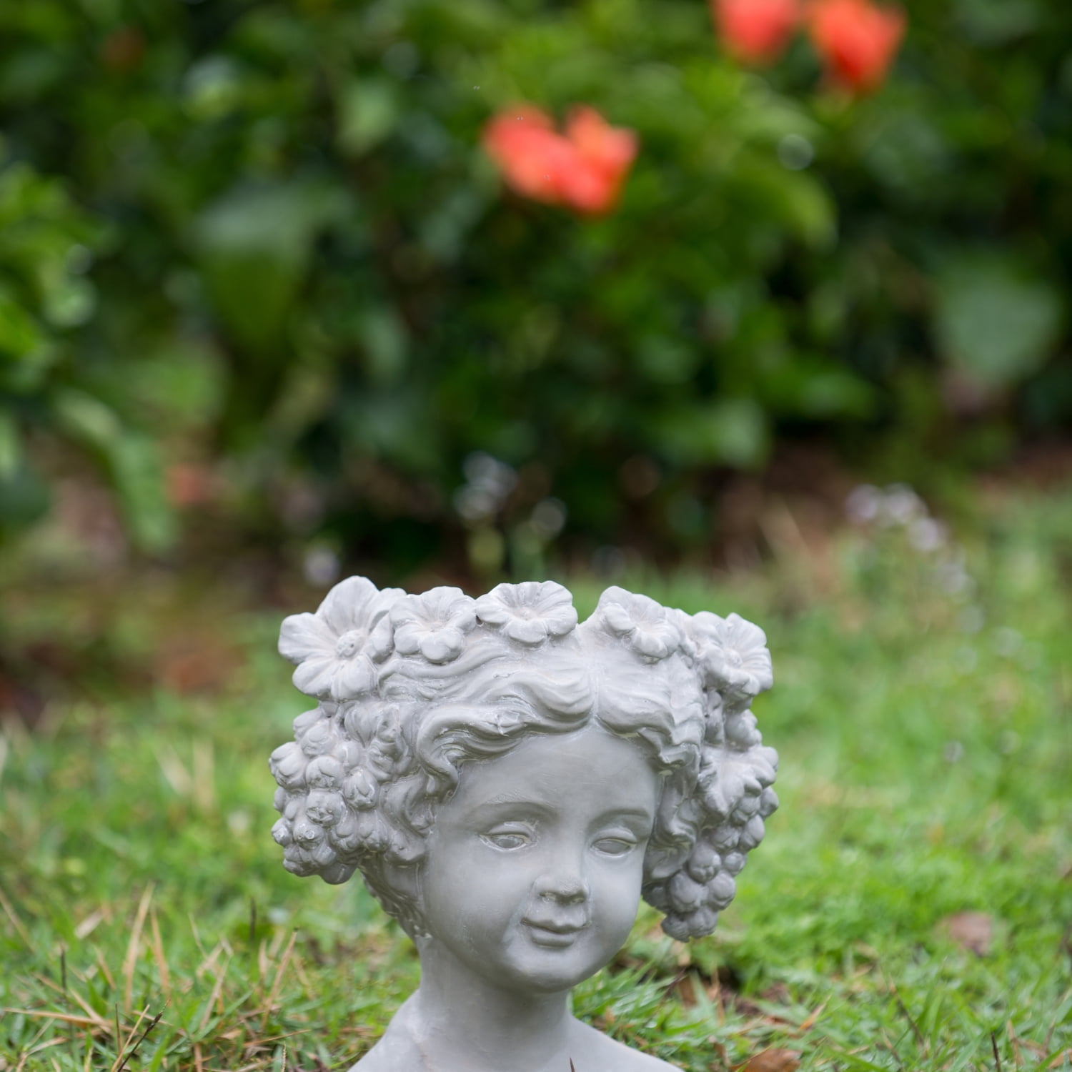Concrete Bust Wall Planter - Garden Decor for Indoor/Outdoor 8” x 4” x ...