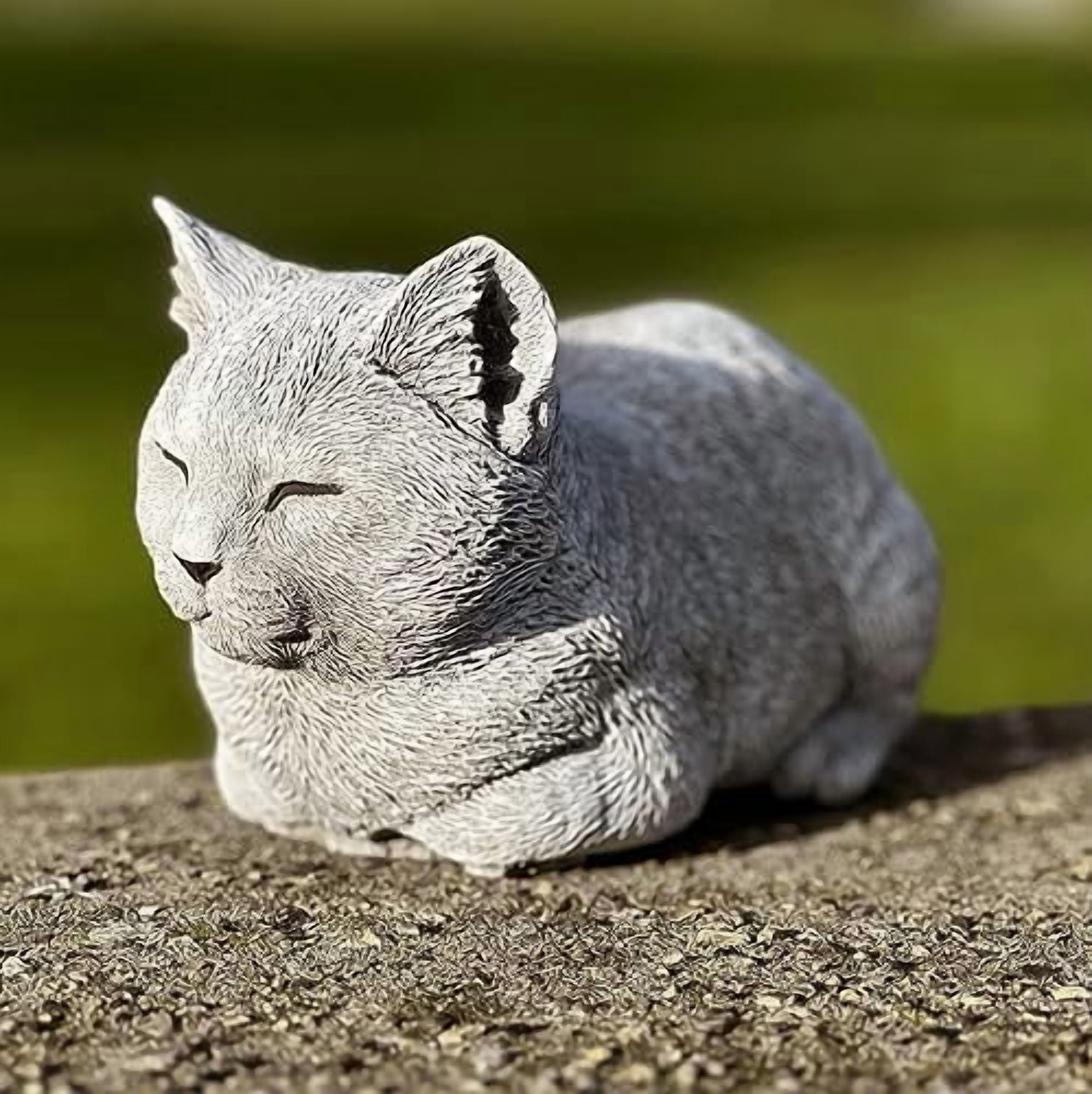 Concrete Cat Statue - Grey Stone - Modern - Outdoor Animal Statue - Cat ...