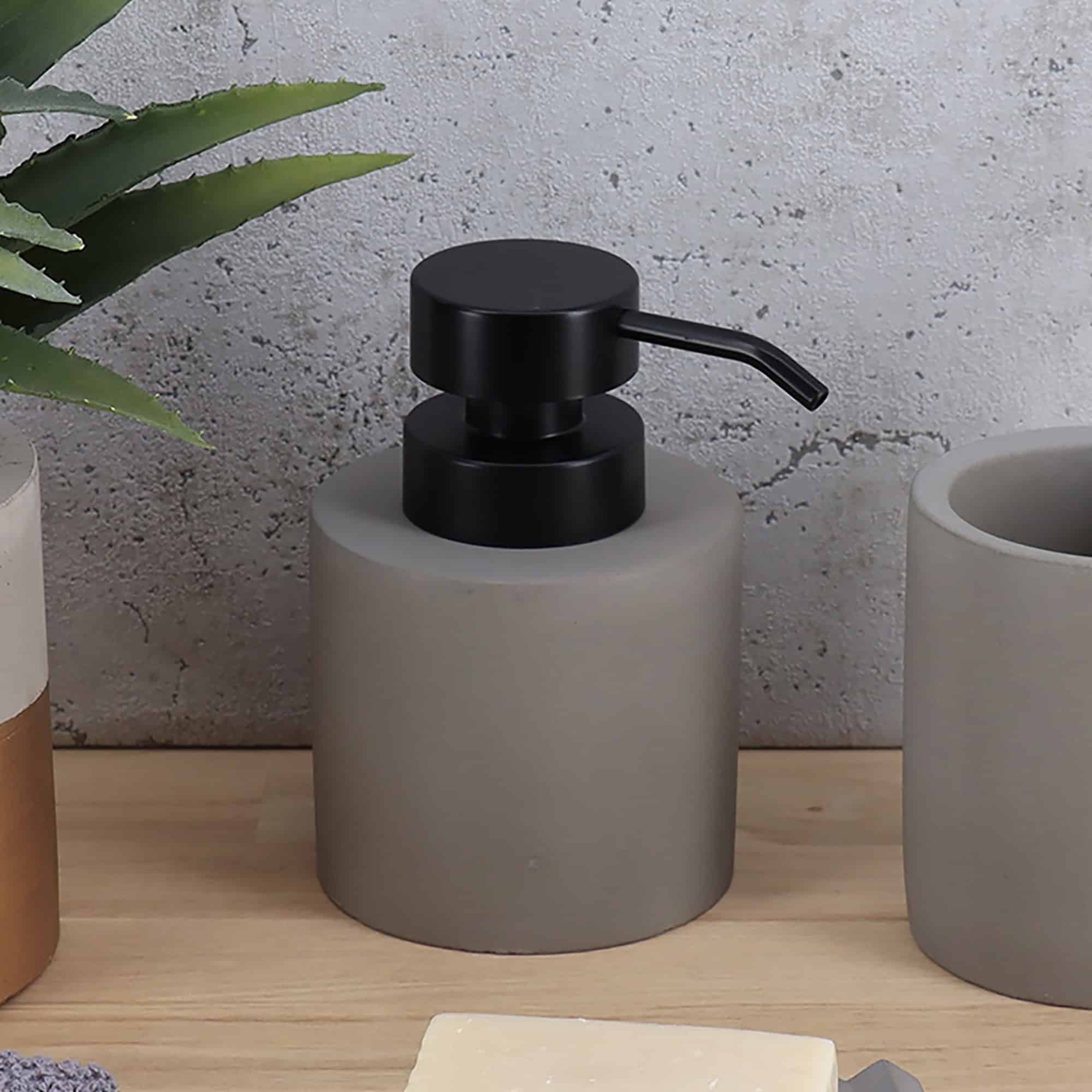Concrete Cement Hand Soap Dispenser with Black Pump, 10 Oz Refillable ...