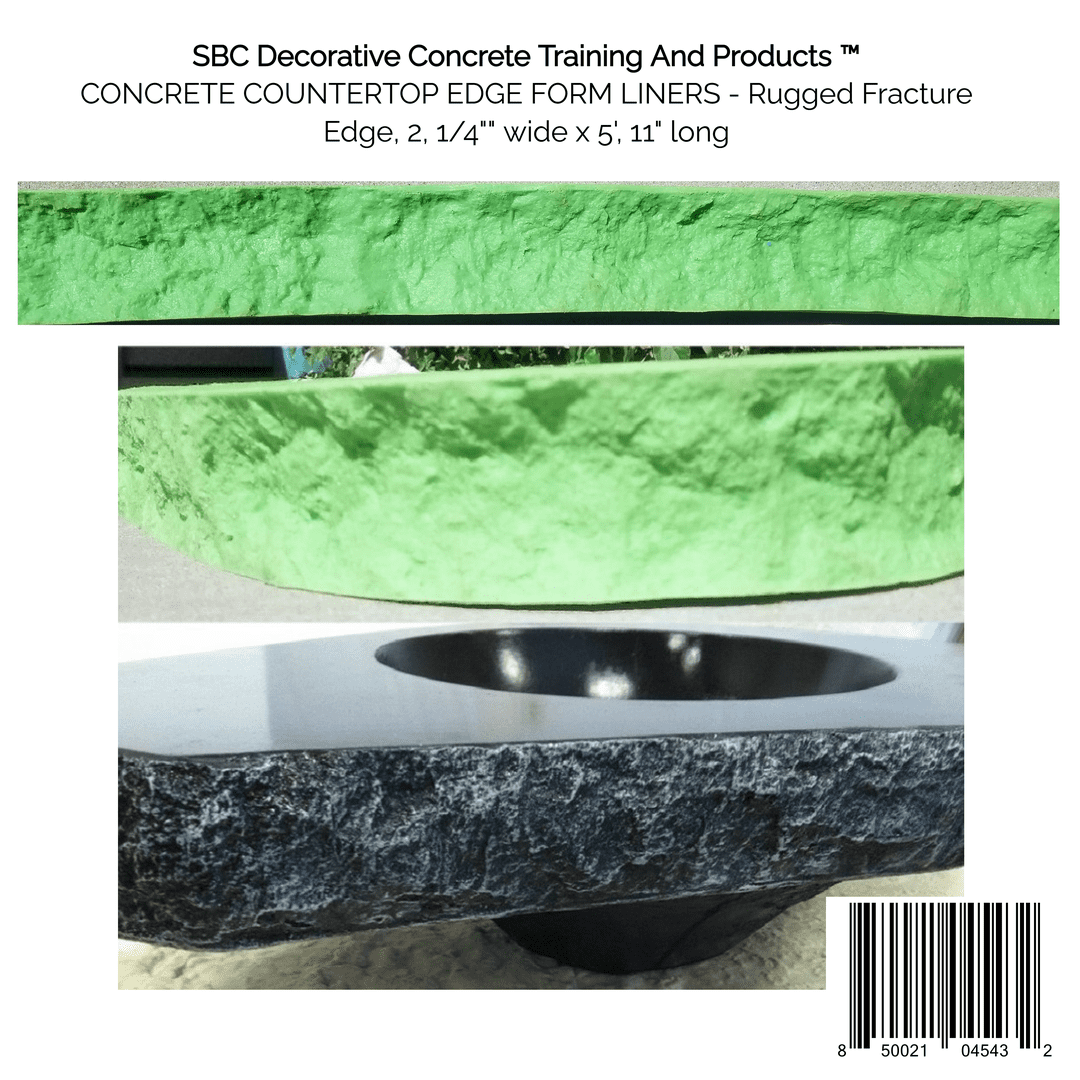 Concrete Countertop Edge Form Liners - Rugged Fracture Edge, 2, 1/4 ...