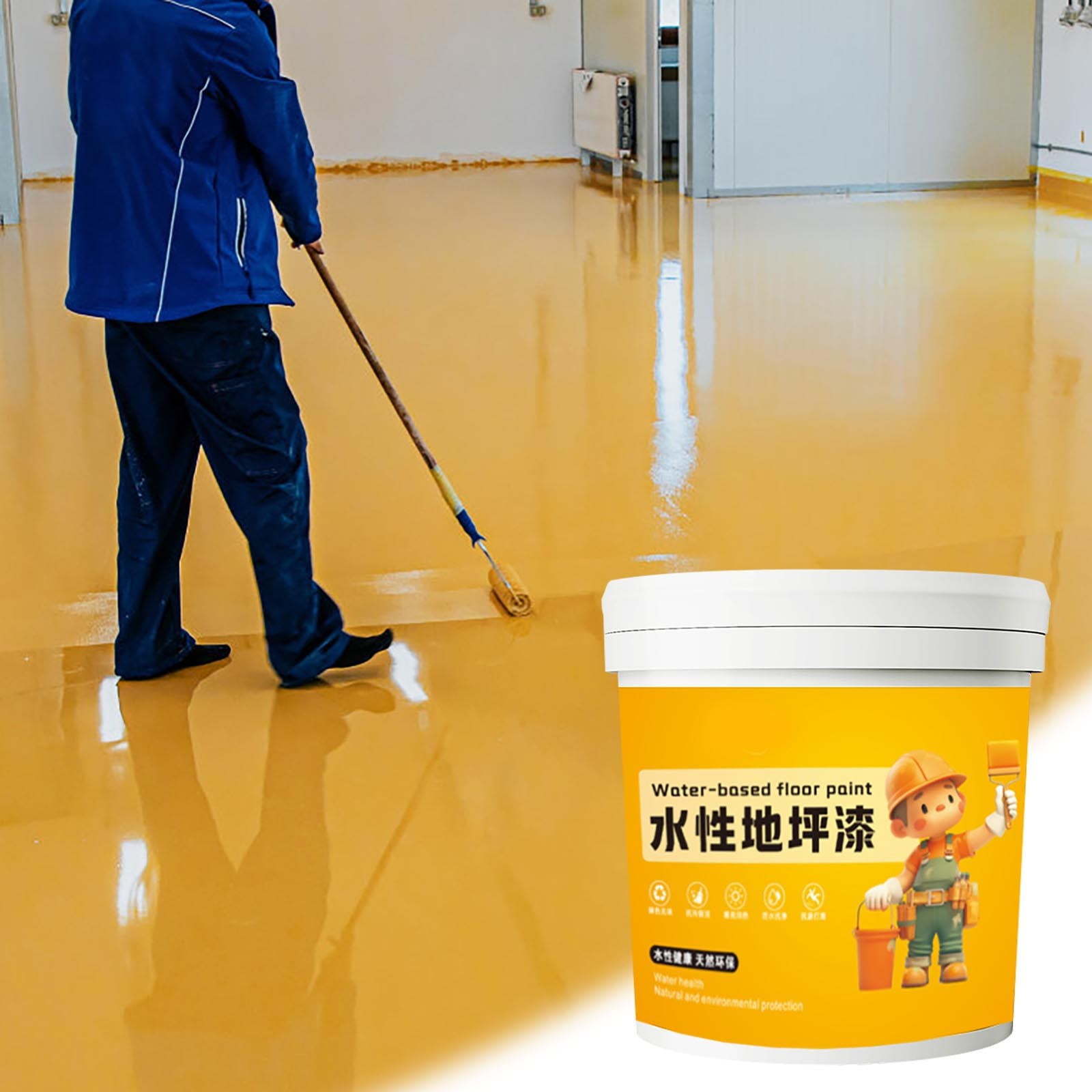 Concrete Floor Paint, Waterproof Water-Based Epoxy Floor Paint, Quick ...