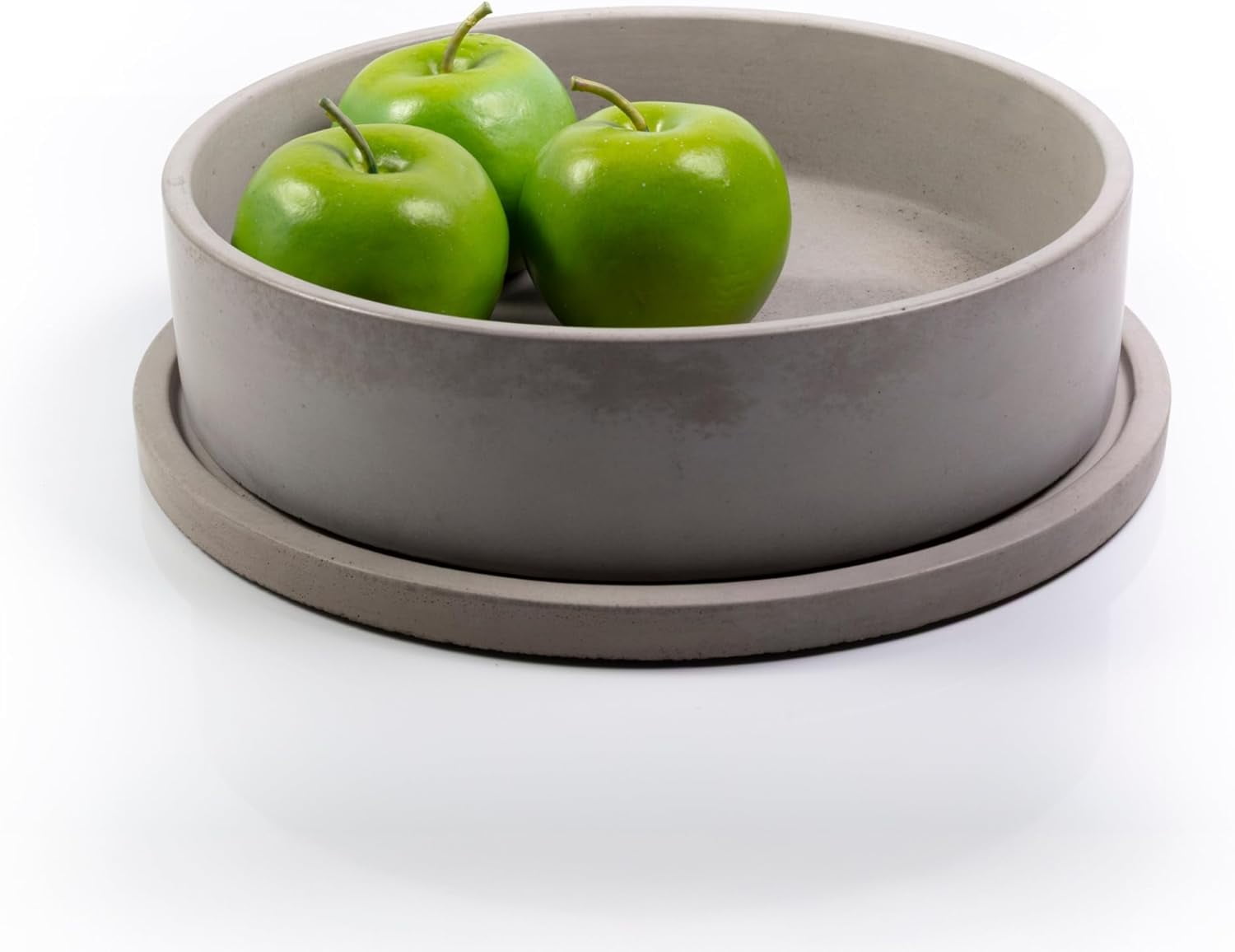 Concrete Fruit Bowl and Tray Set for Kitchen Counter - Large Decorative ...