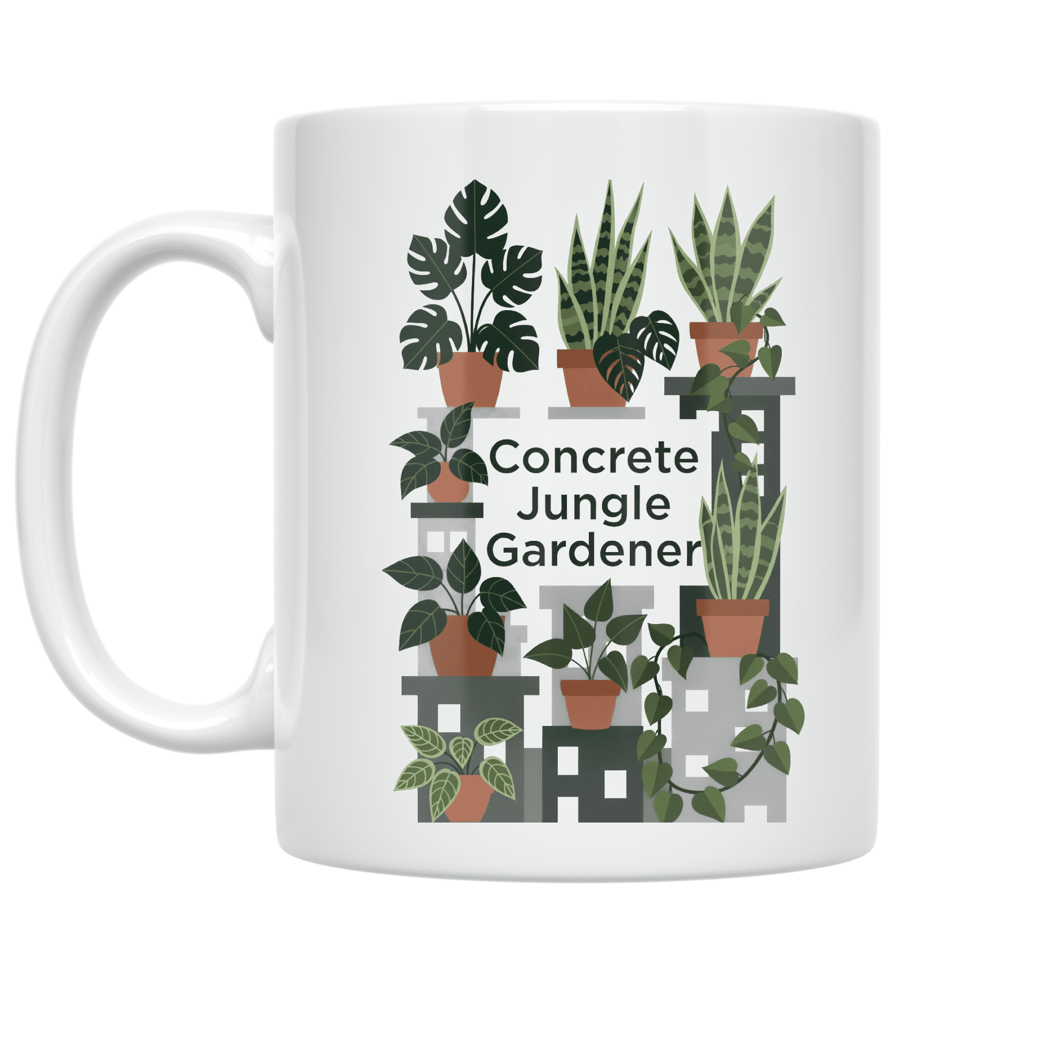 Concrete Jungle Gardener - Plant Parent - 11 oz Ceramic Coffee Mug ...