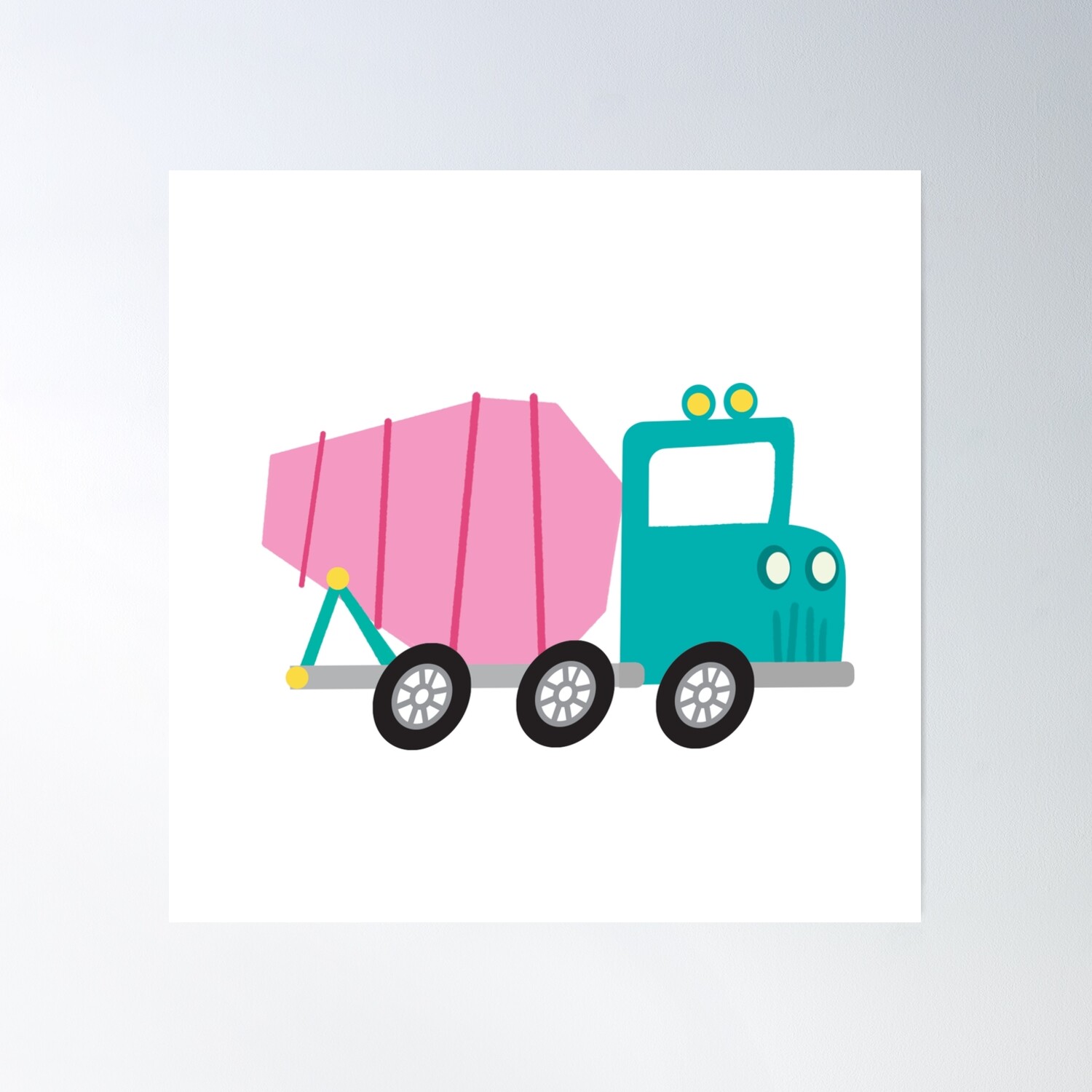 Concrete Mixer Poster Wall Art, Modern Wall Decor, 24x36 UNFRAMED ...