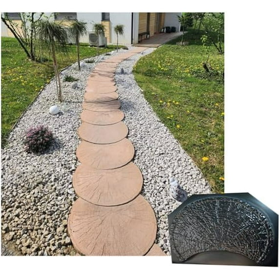 Concrete Mold Log Stepping Stone Garden Path Sold Set 2 pcs ABC Plastic ...