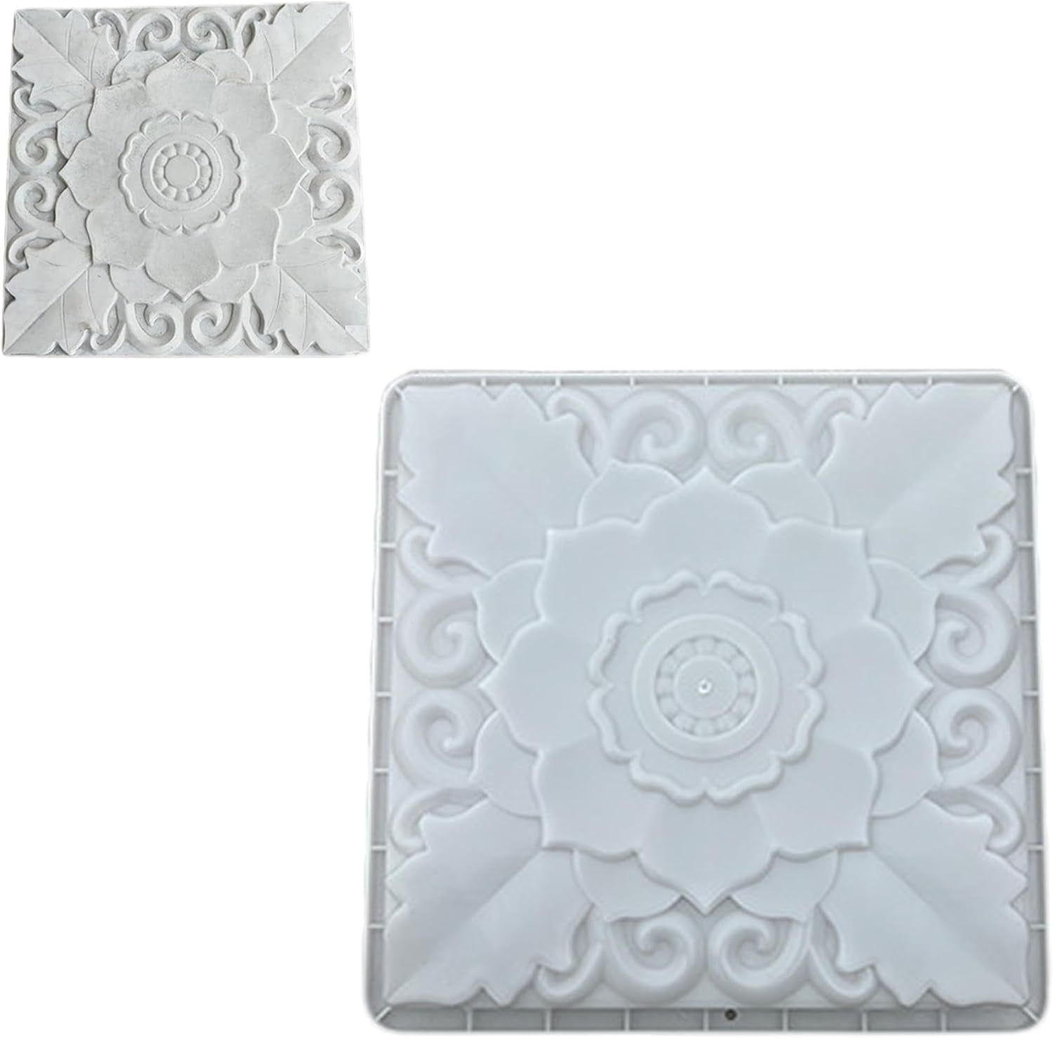 Concrete Molds for Walkways: 2 Pcs DIY Plastic Square Flagstone Molds ...