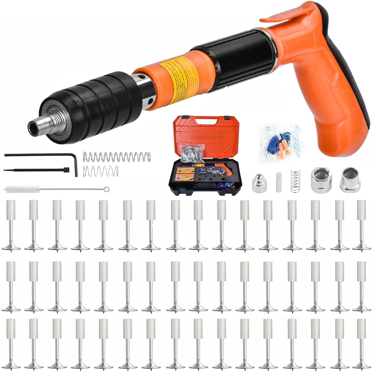 Concrete Nail Gun Kit with 220pcs Nails 5 Speed Adjustable Manual Steel ...