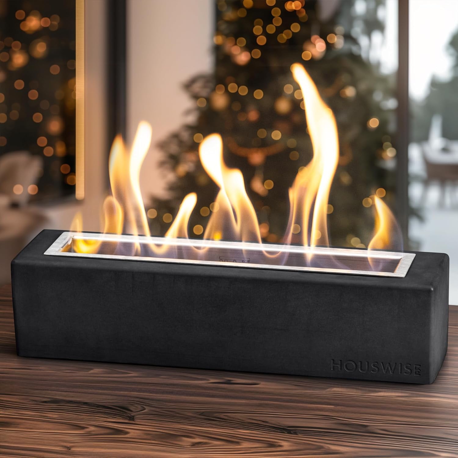 Concrete Outdoor & Indoor Fire Pit Tabletop - Tabletop Fire Pit, Smores ...