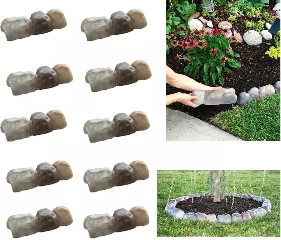 Concrete Rock Edging Borders, Lawn Garden Landscape Edge Border Tree ...