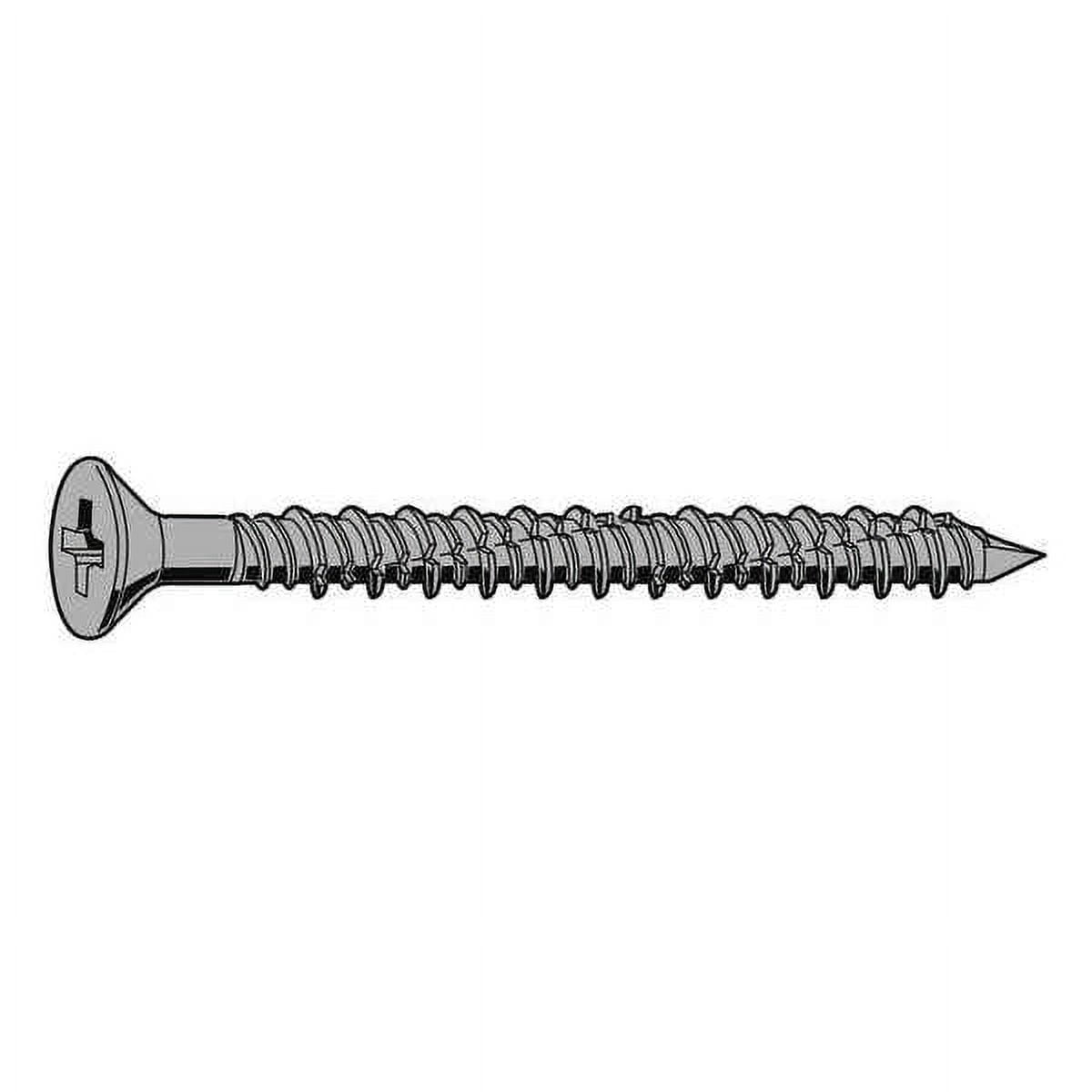 Concrete Screw, 1/4" Dia., Flat, 1 1/4 in L, 410 Stainless Steel Silver ...