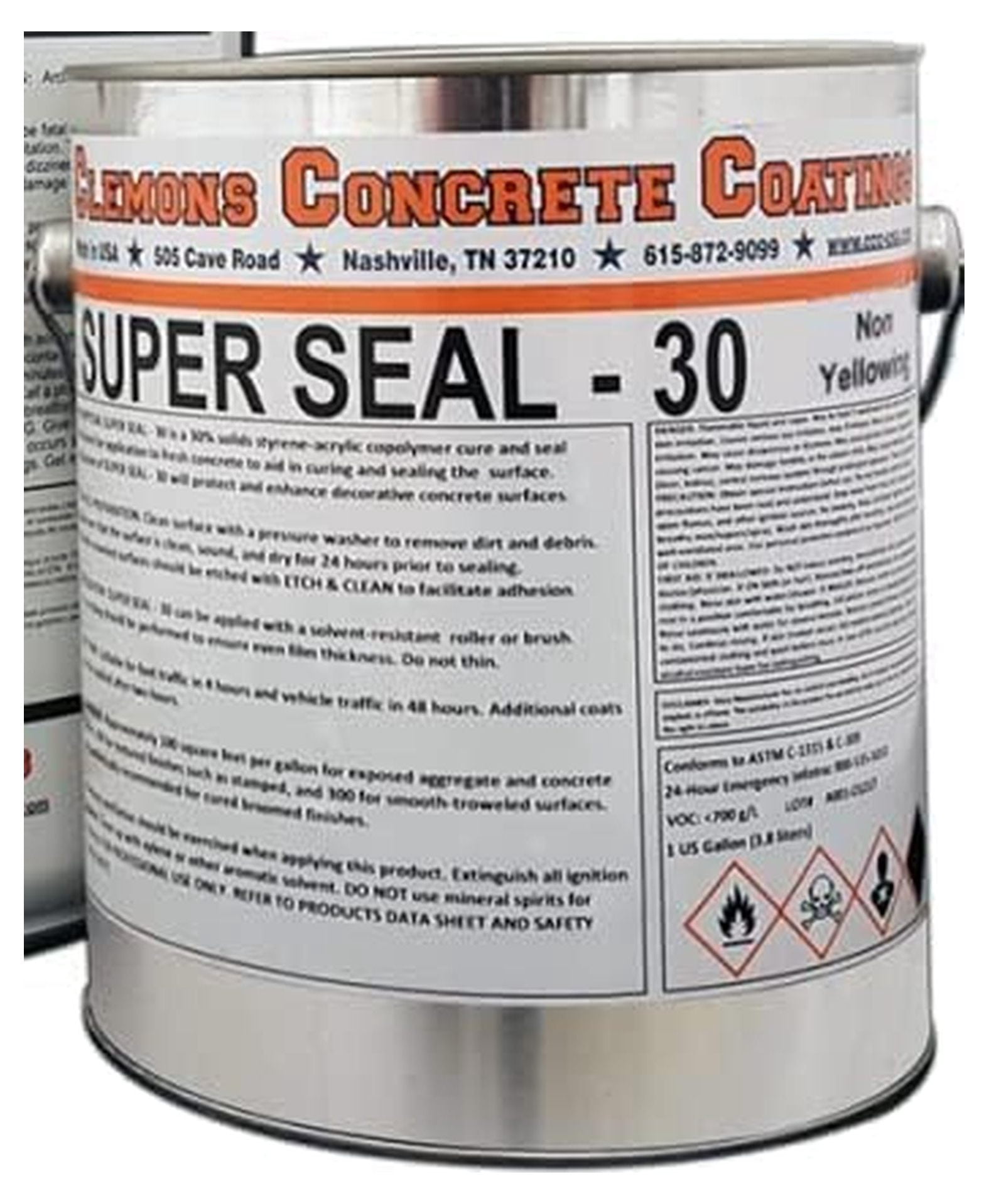 Concrete Sealer 1 Gallon - SuperSeal 30 Gloss Clear Sealer for Stamped ...