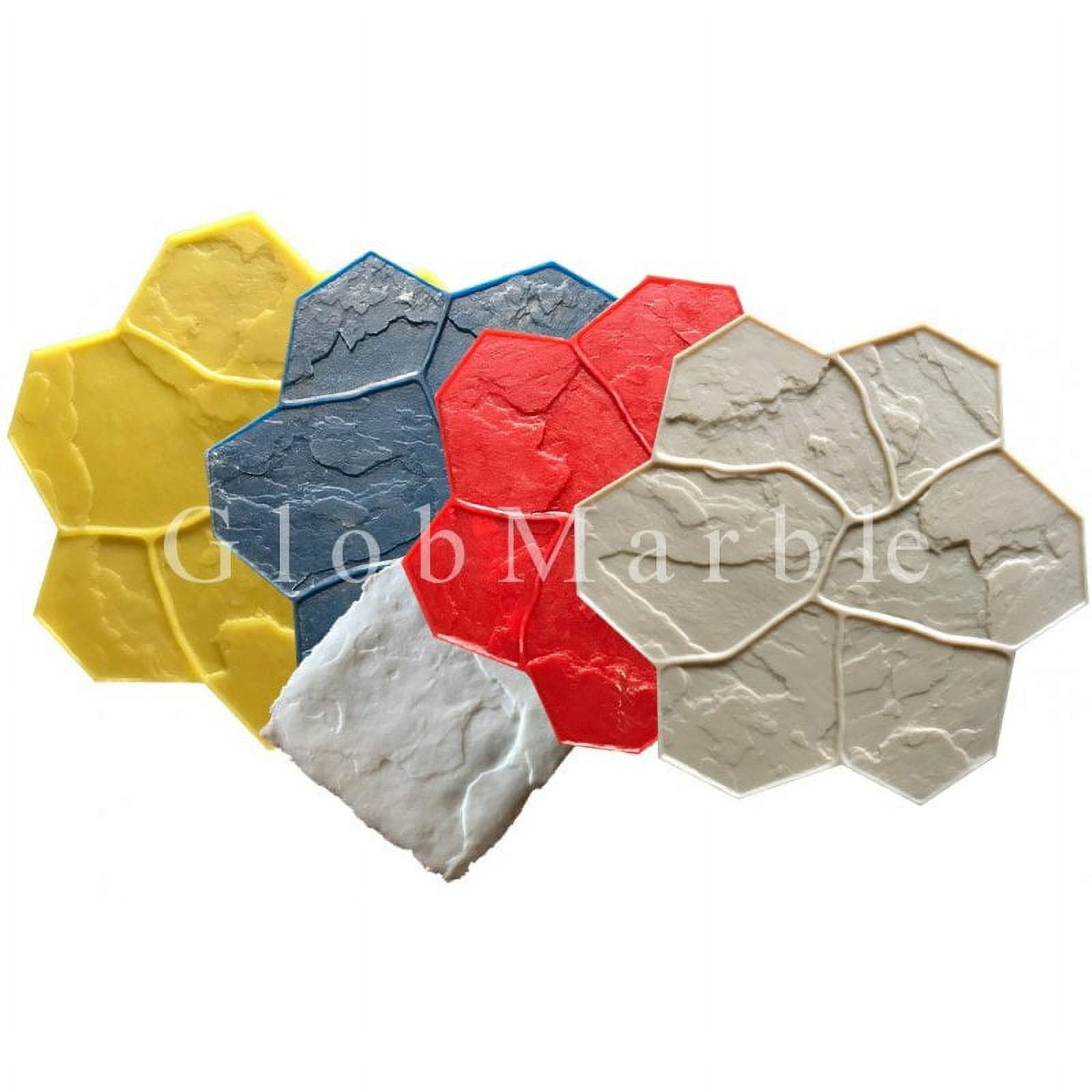Concrete Stamp Mats. Set of 5 Pc GlobMarble SM 1903. Random Stone stamp ...