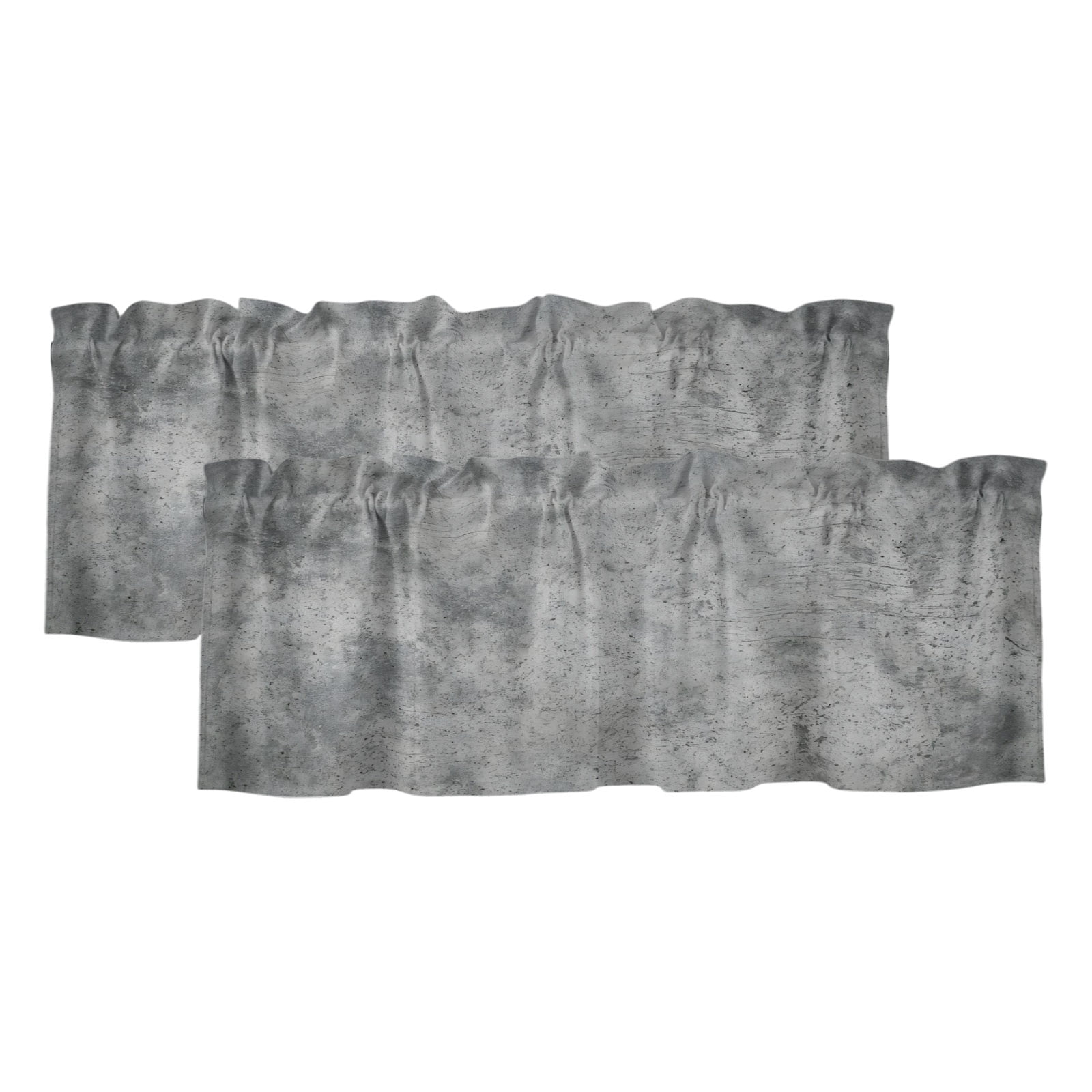 Concrete Texture 2 Panels Kitchen Valance, Industrial Minimalist Gray ...