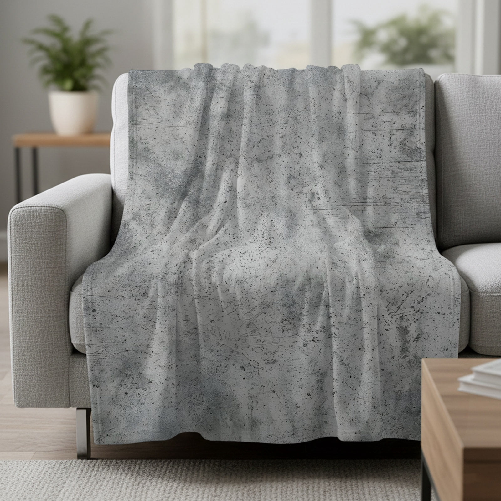 Concrete Texture Fleece Throw Blanket Industrial Minimalist Gray Ultra ...