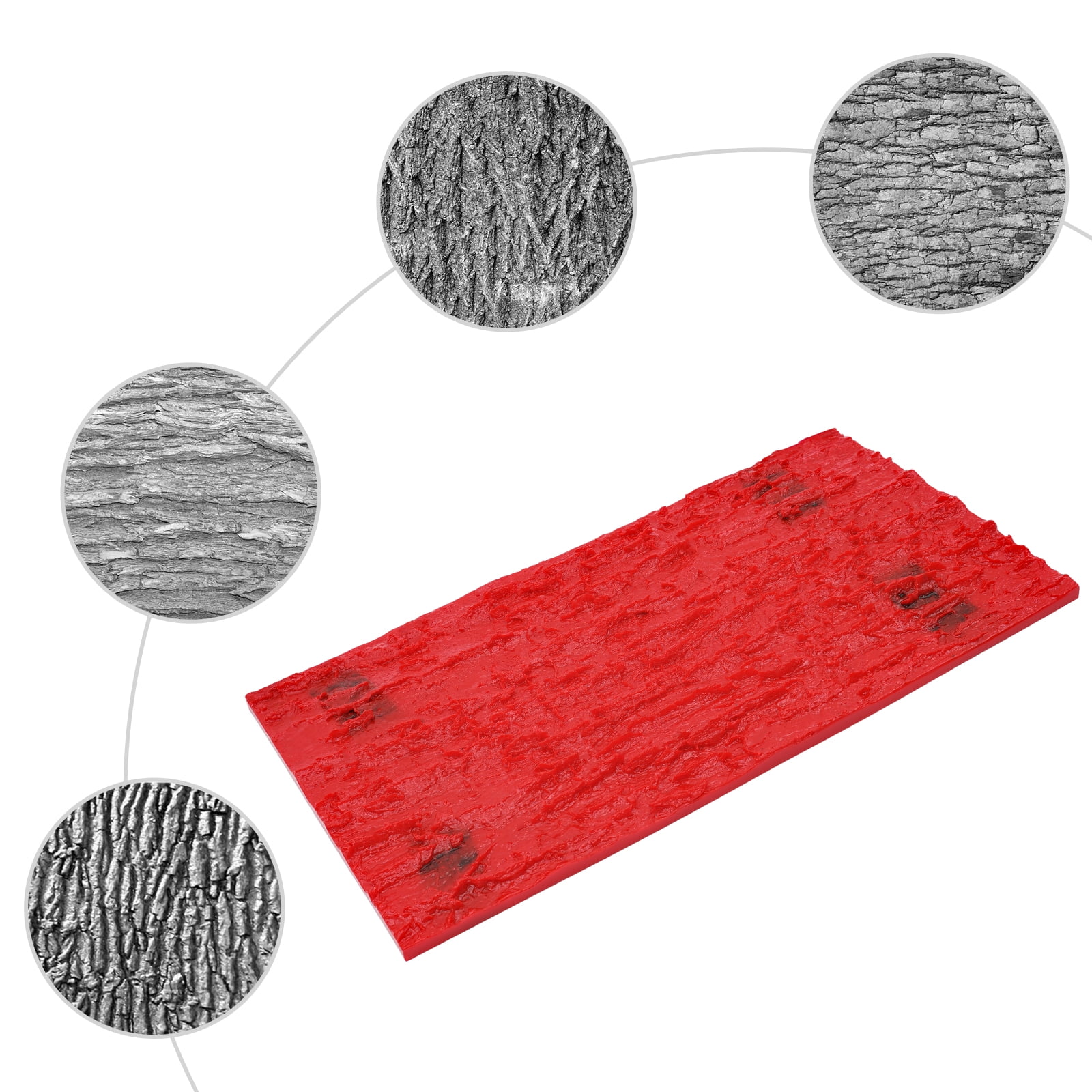 Concrete Texture Mold, Rectangle Red PU Concrete Mold, Wood Grain ...