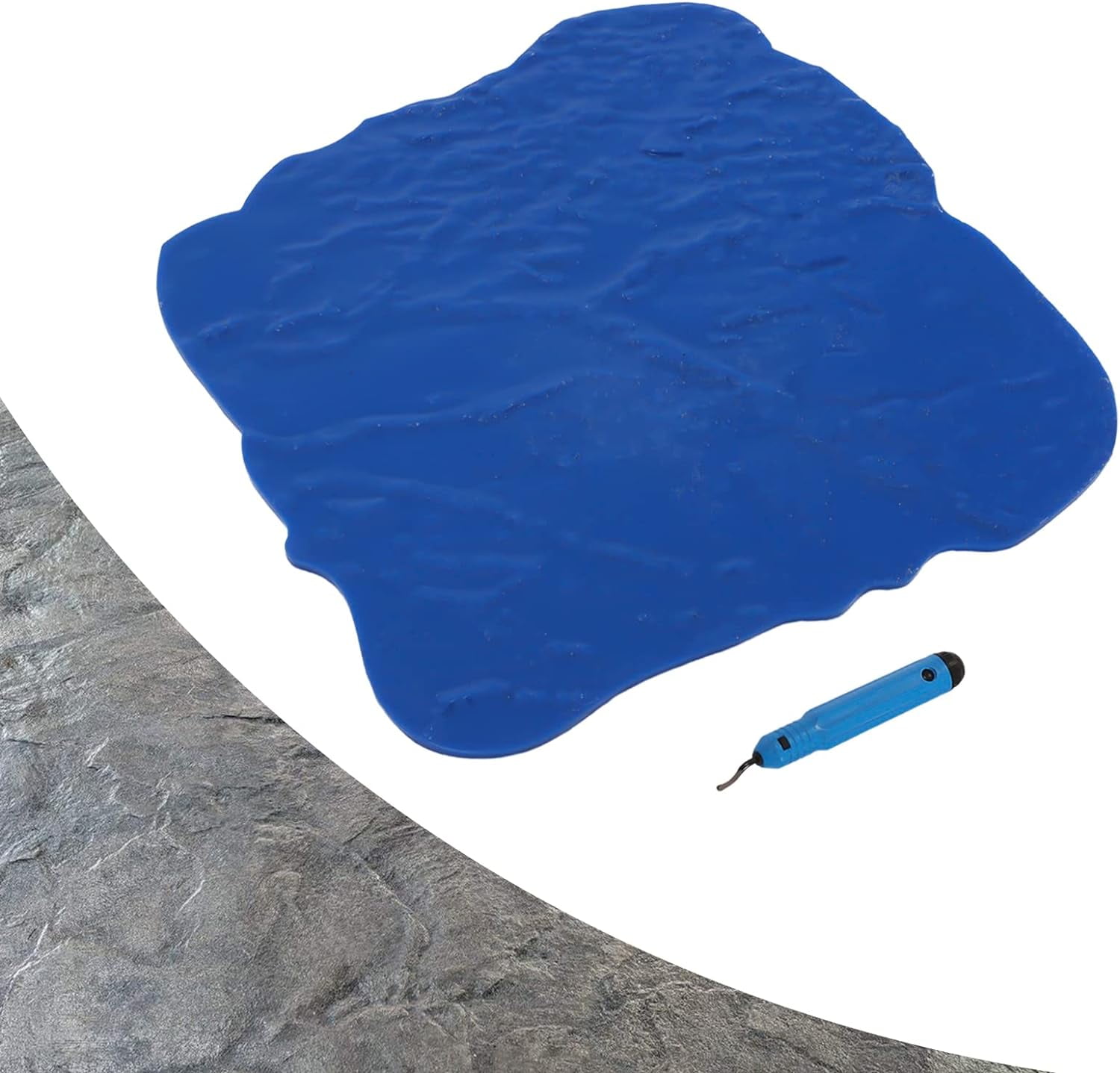 Concrete Texturing Skin, 18"x18" Concrete Stamps Mats Set, Slate ...