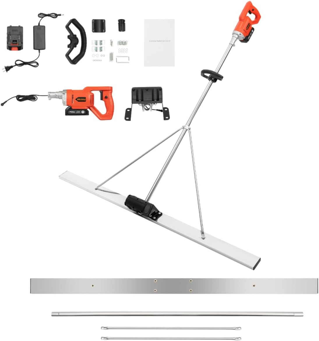 Concrete Vibrating Tool Concrete Screed Tamper Tool 21V Lithium Power Leveler Concrete Vibratory ...