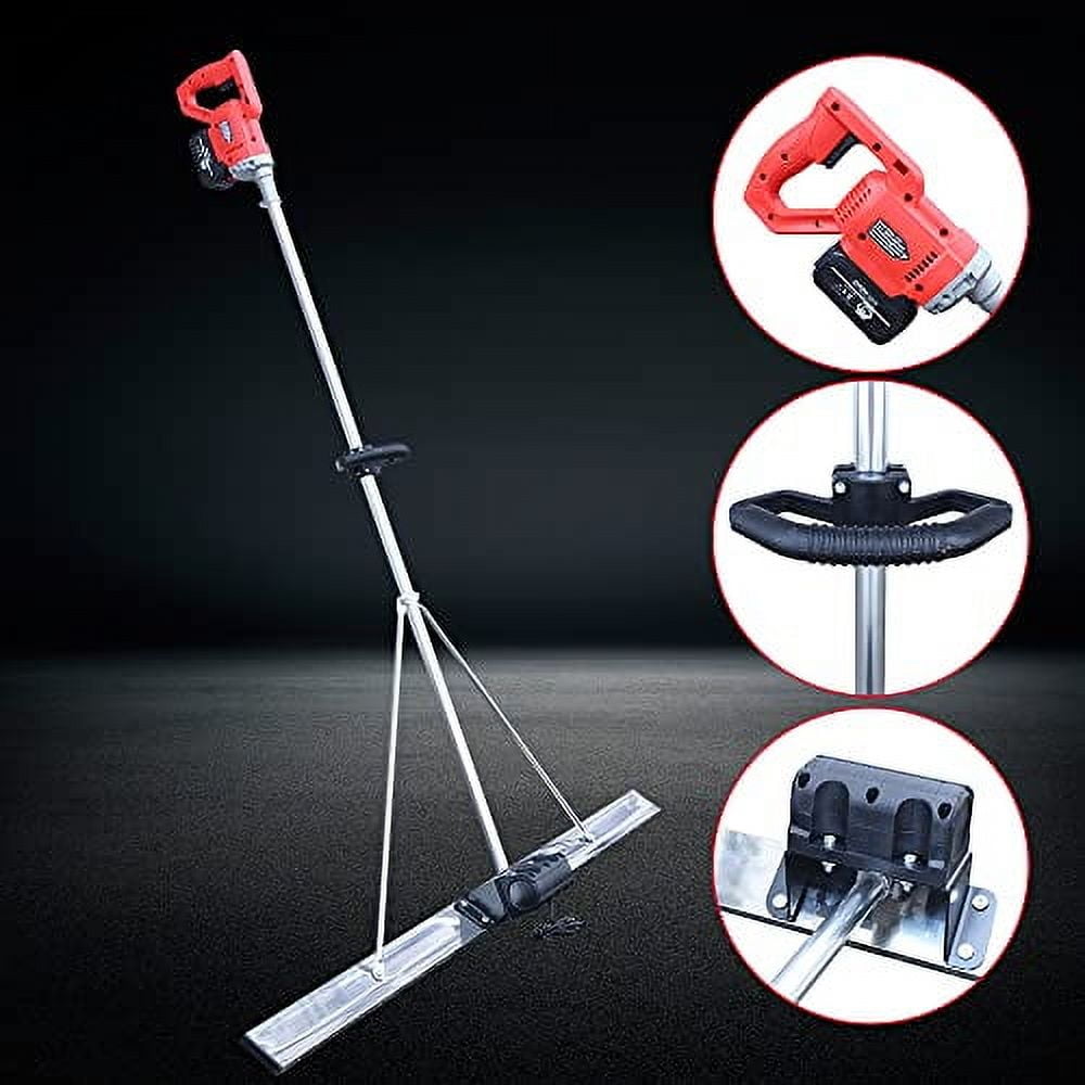 Concrete Vibrating Tool - Electric Cordless Screed Vibratory Kit with ...