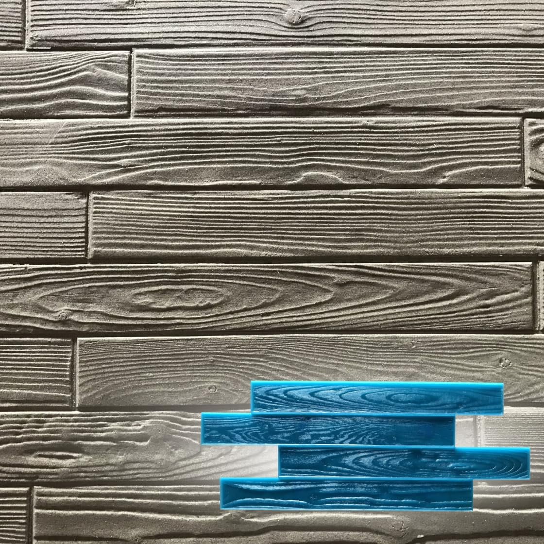 Concrete Wall 3.5" Wood Plank Texture Vertical Surface Stamp Mats for ...
