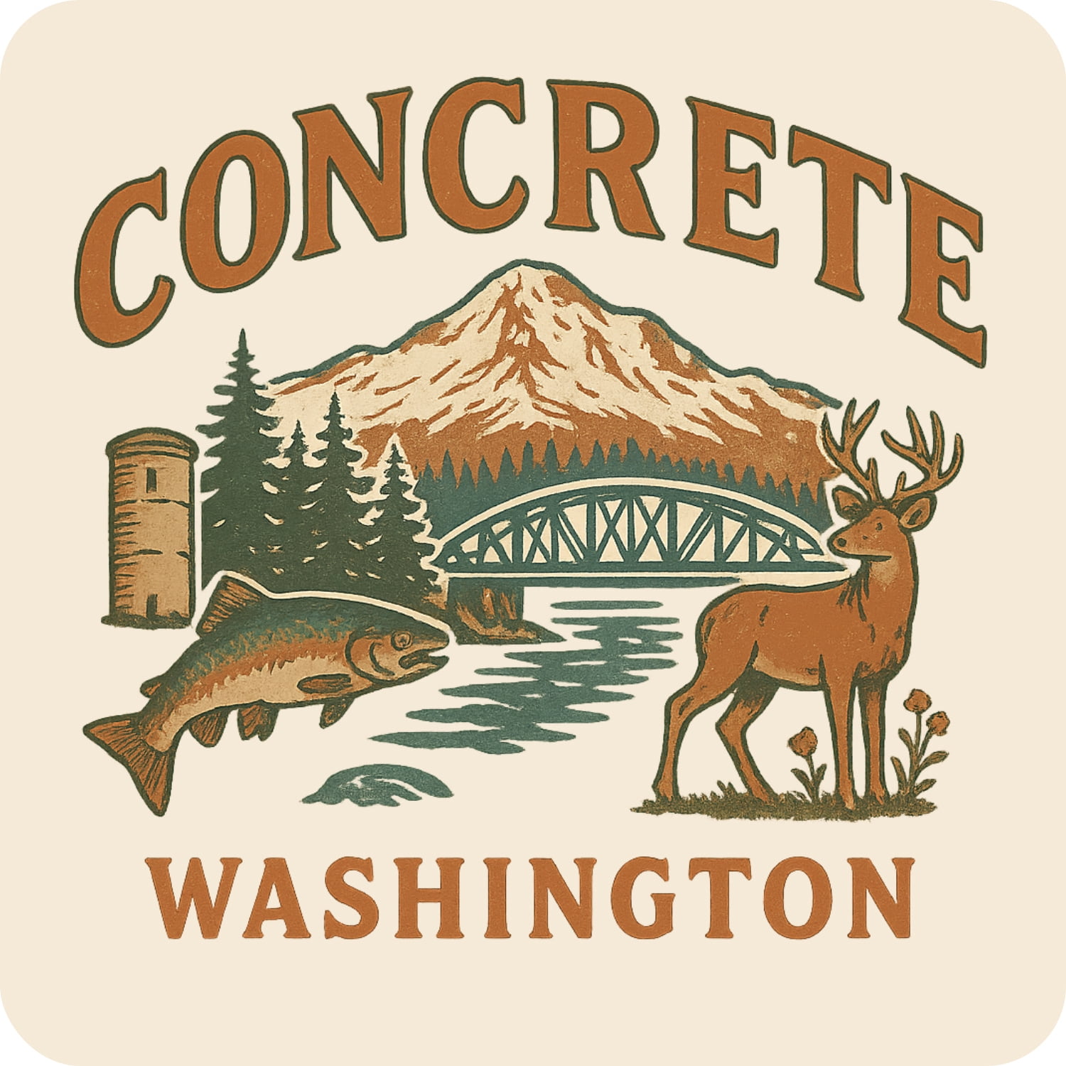 Concrete Washington Keepsakes Souvenir Vinyl Sticker – Destination ...